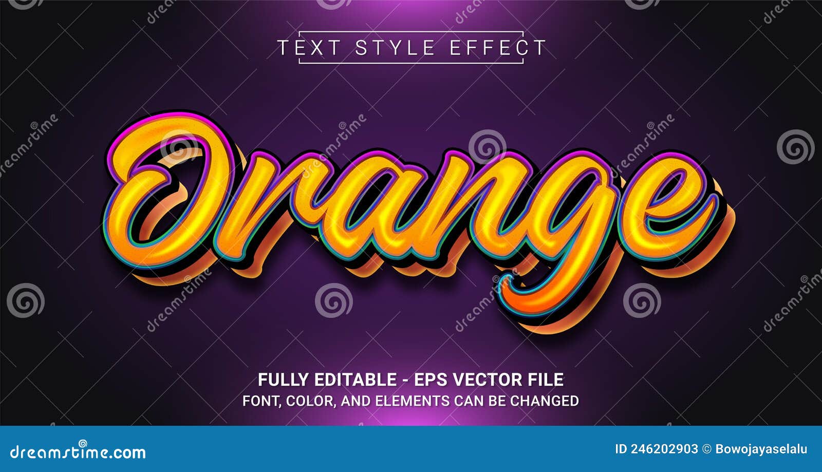 Orange Text Style Effect. Editable Graphic Text Template Stock Vector ...