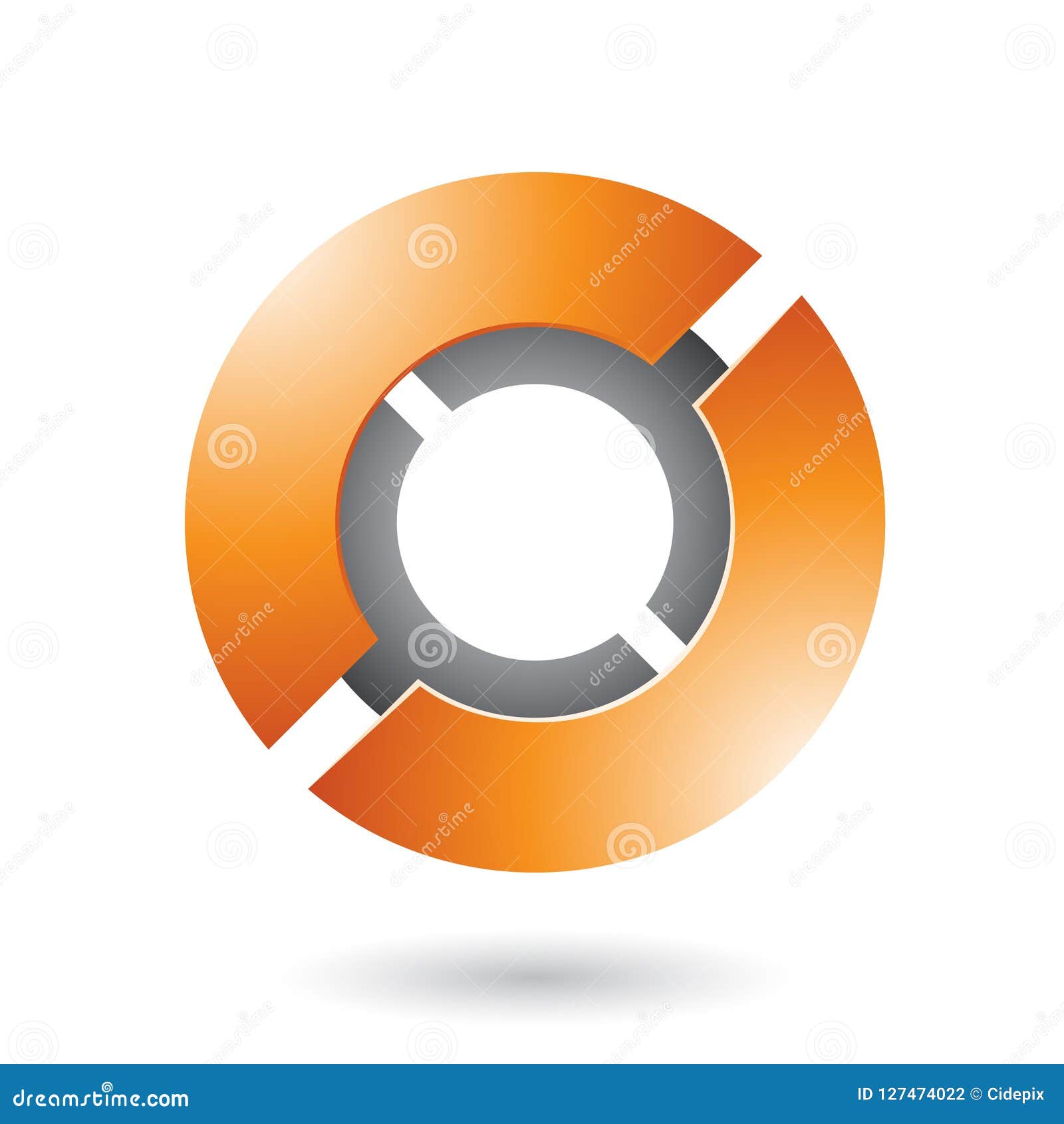 Orange Thick Futuristic Round Disk Vector Illustration Stock Vector ...