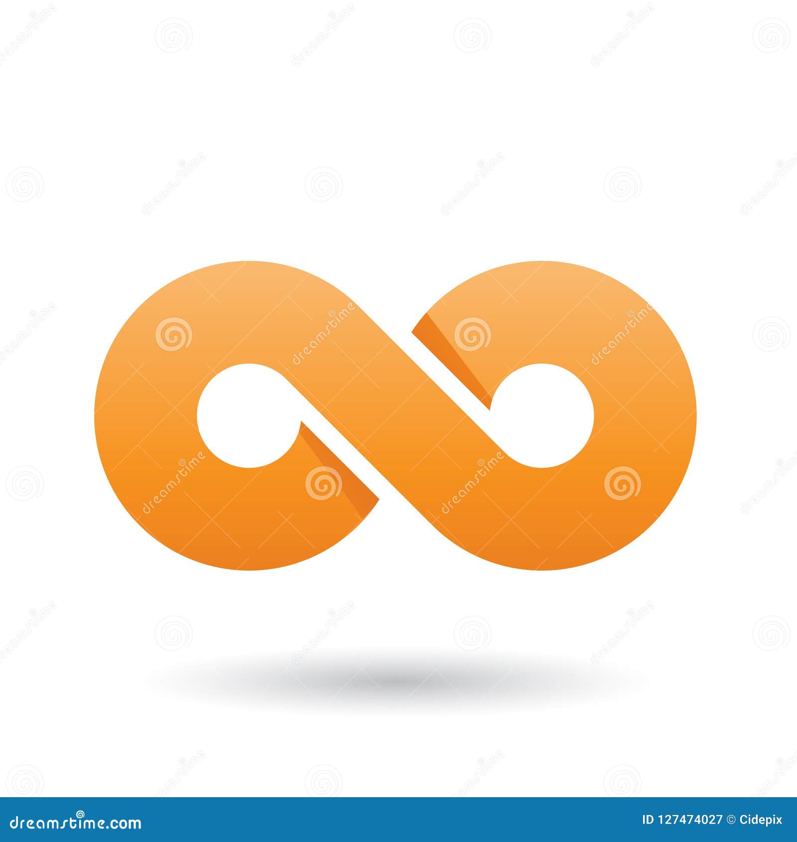 Orange Thick Infinity Symbol Vector Illustration Stock Vector ...