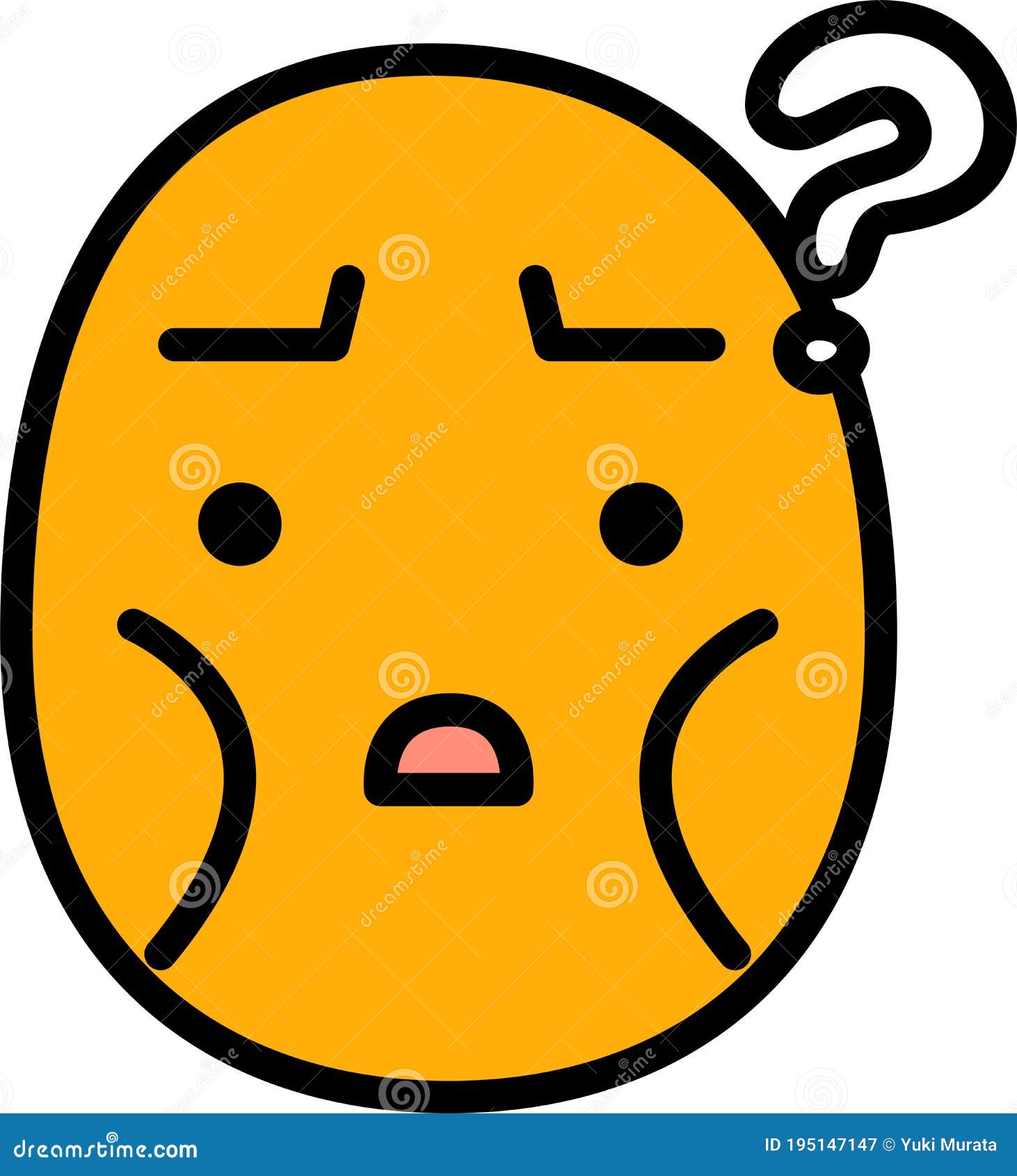 Orange Thin Man Emoticon Icon Stock Vector - Illustration of expression ...