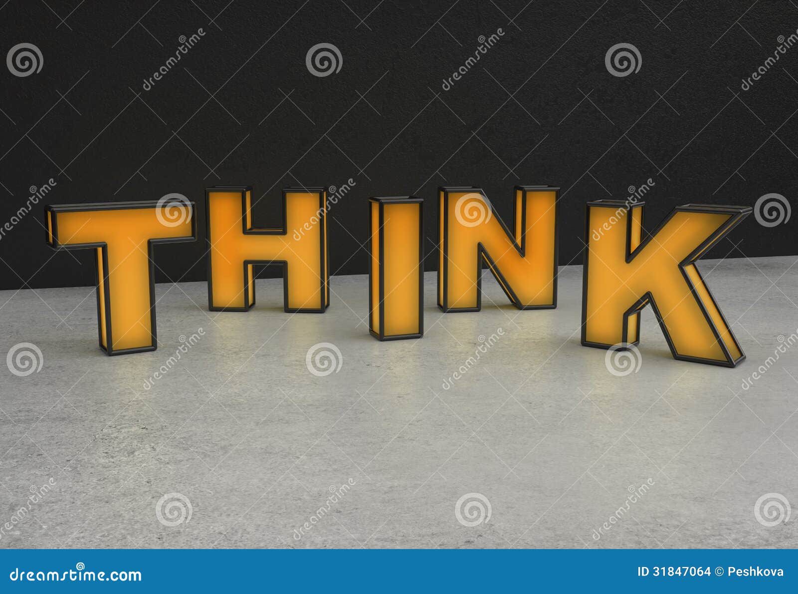 Orange think letters stock illustration. Illustration of chalk - 31847064