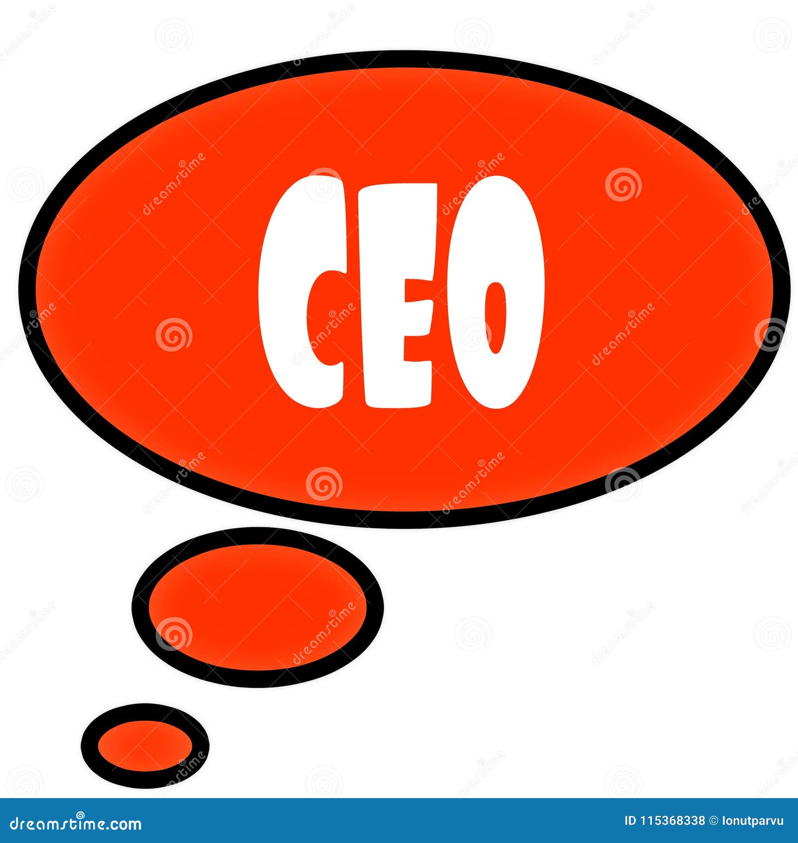 Orange Thought Bubble with CEO Text Message. Stock Illustration ...