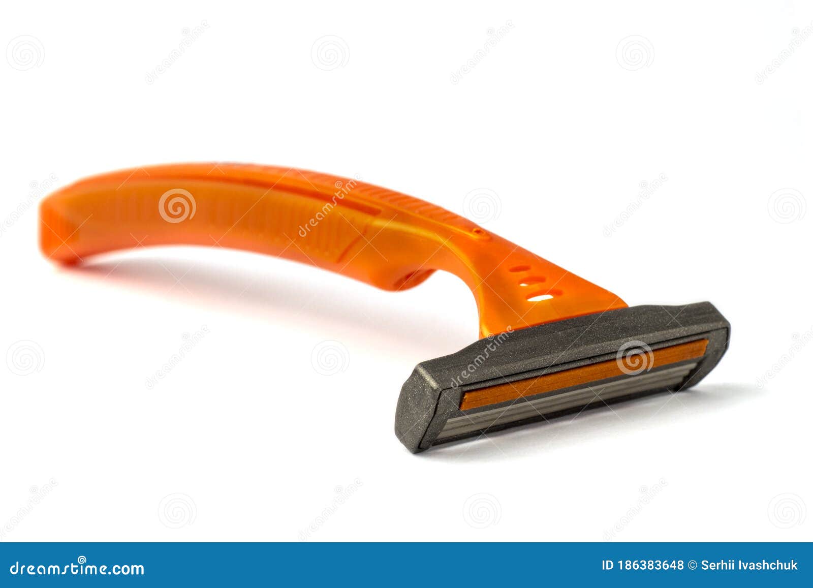 Orange Three Blade Safety Razor Isolated on a White Background Stock ...