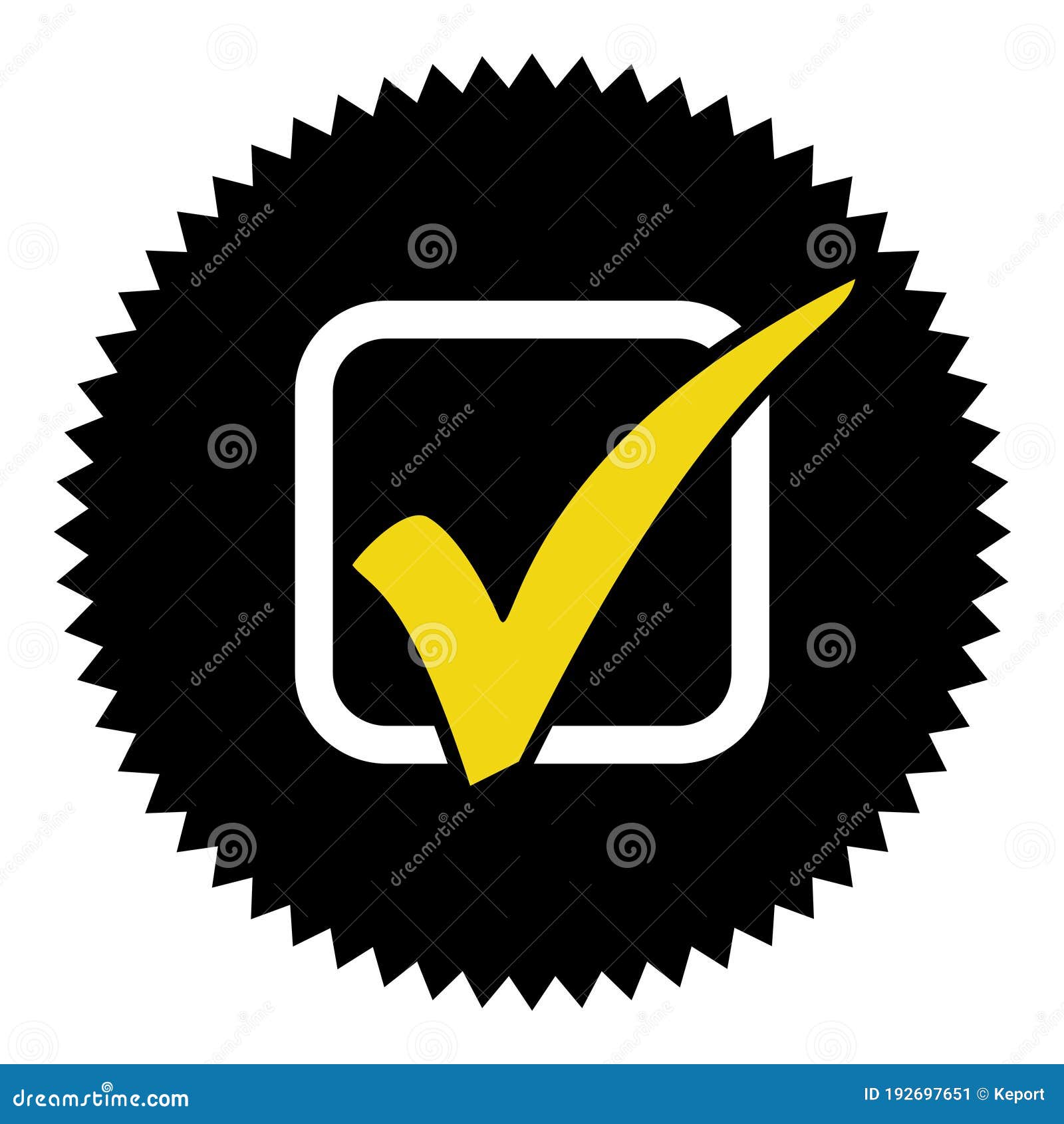 Orange Tick Symbol on Round Black Button Stock Illustration ...