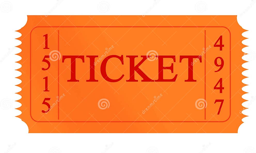 Orange ticket stock illustration. Illustration of customer - 8263304