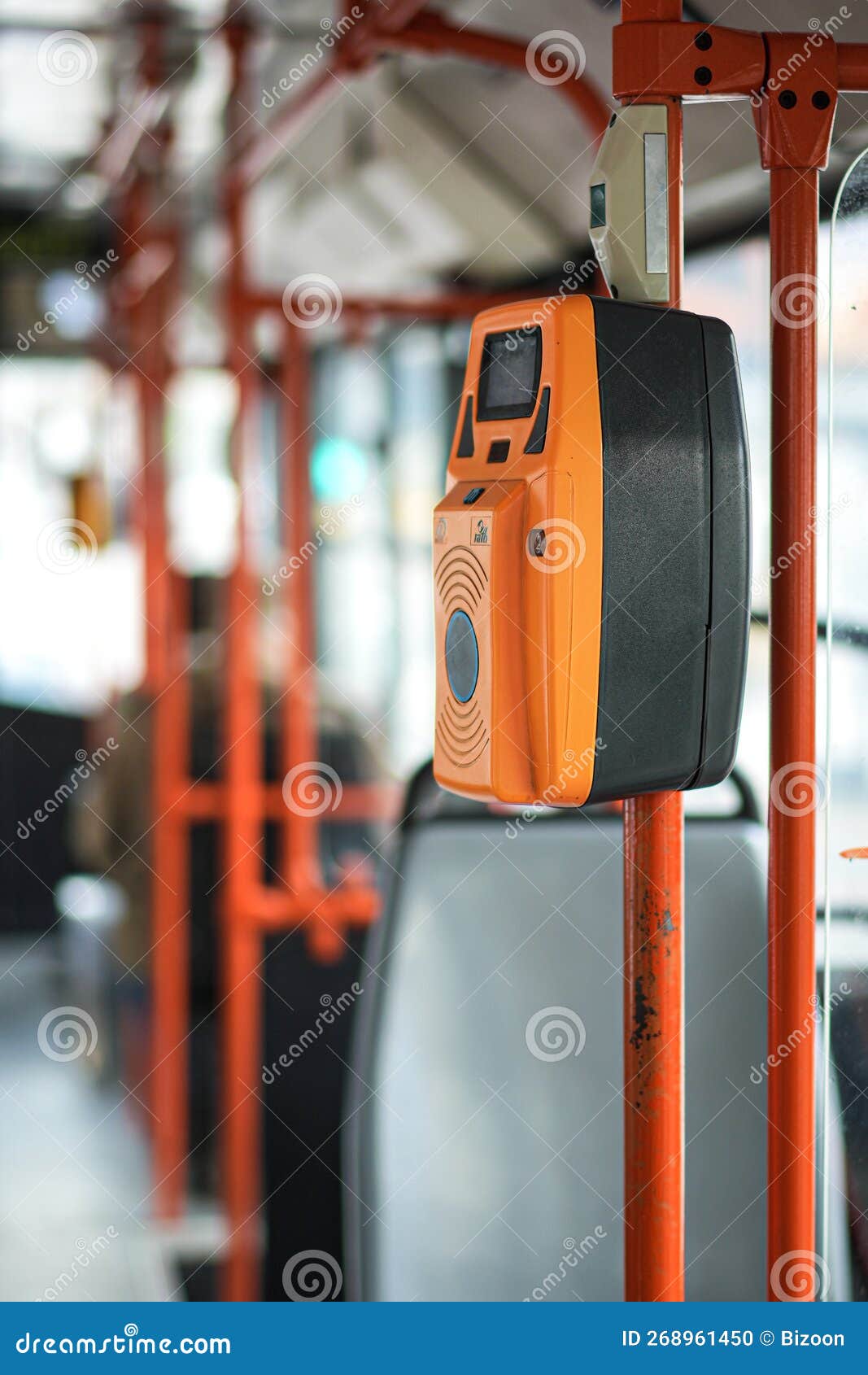 Ticket Validator, Card Reader On Public Bus, Trolleybus, Tram. Public ...