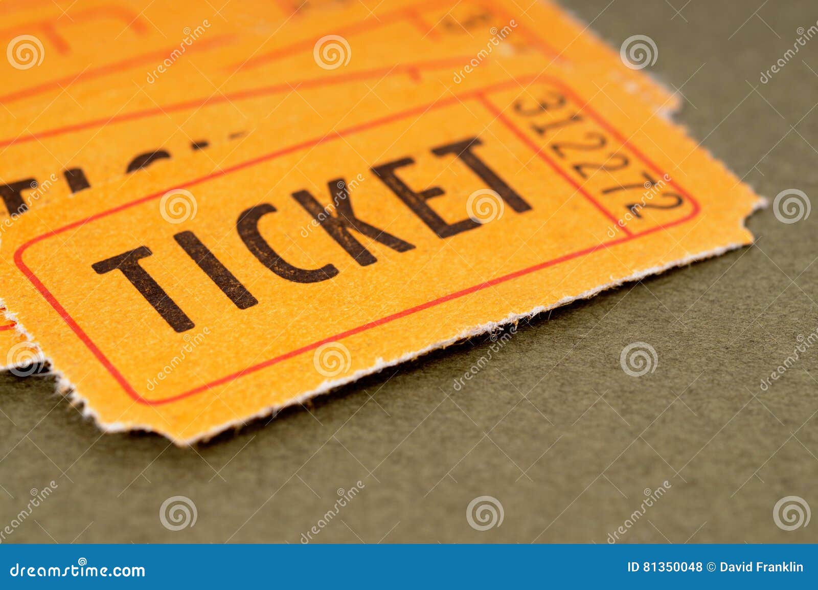 Orange Tickets, Pile or Untidy Stack, Close Up Stock Photo - Image of ...