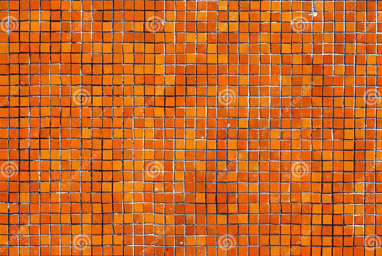 Orange tile wall stock photo. Image of mosaic, geometric - 1506478