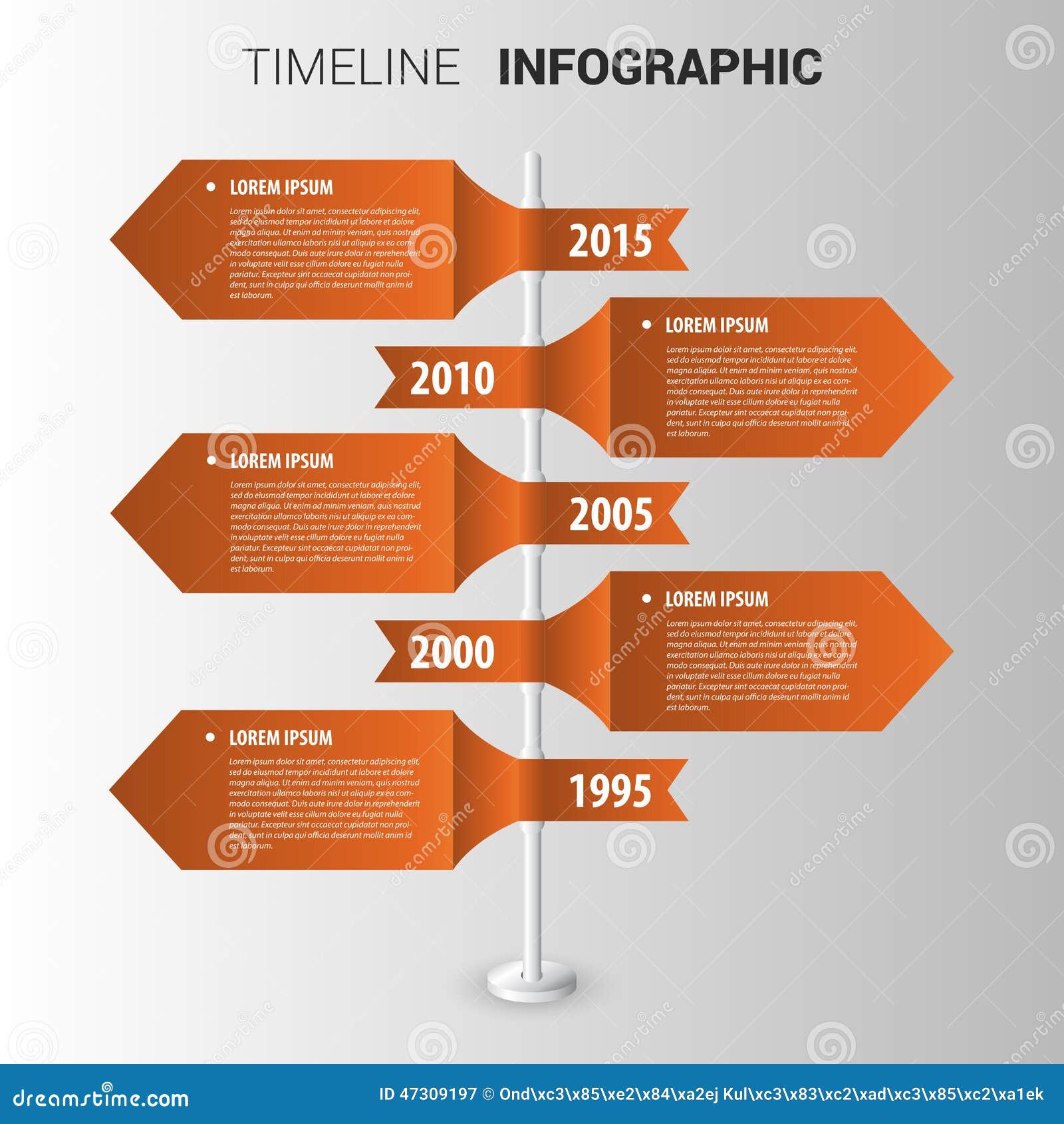 Orange Timeline Infographic Design Template. Vector Stock Vector ...