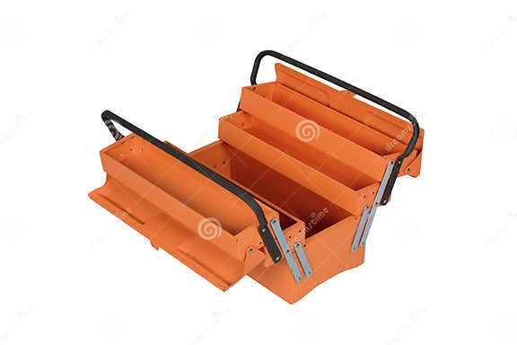 Orange tool box stock photo. Image of labor, copy, steel - 41475724
