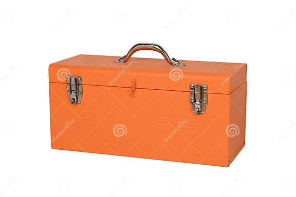 Orange tool box stock photo. Image of metal, latch, equipment - 41508230