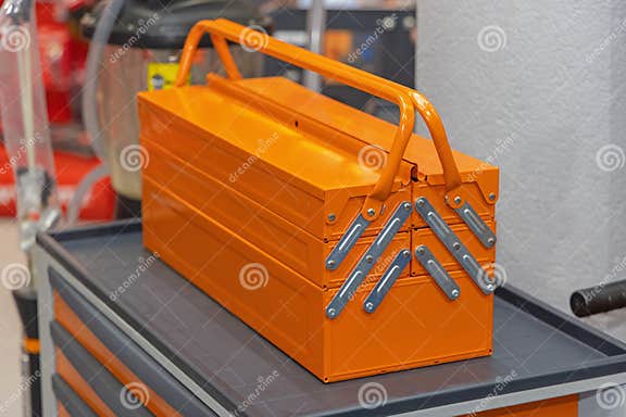 Orange Tool Box stock image. Image of clean, handles - 247546805