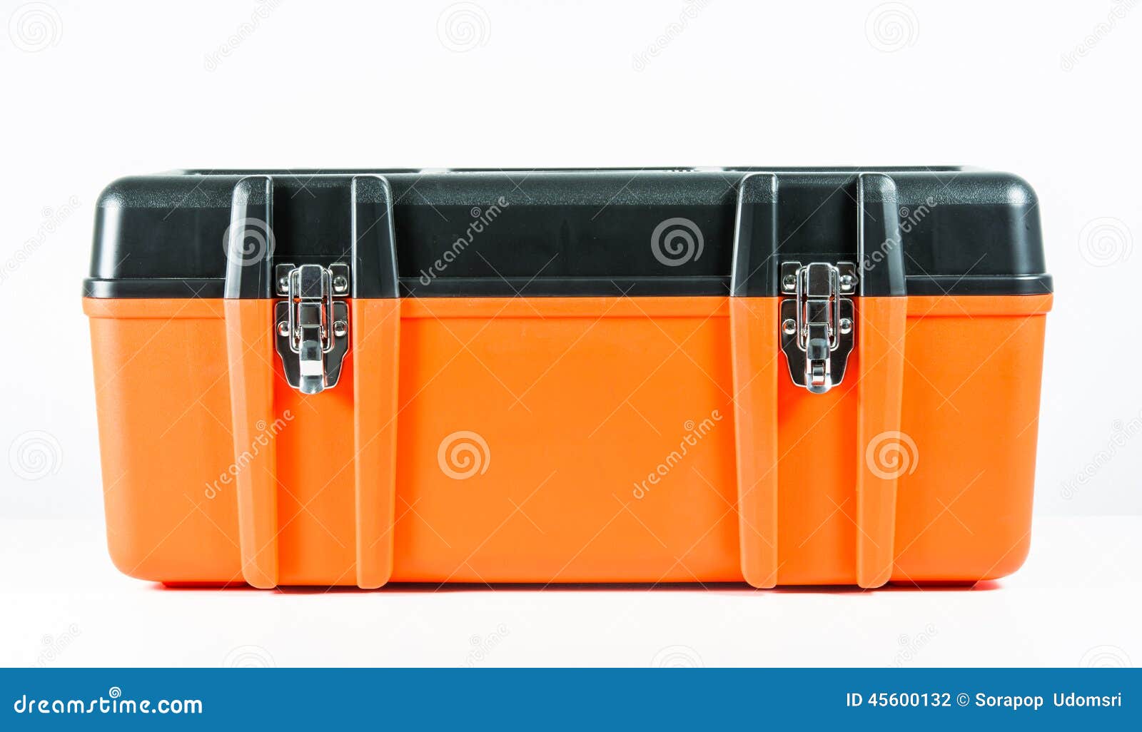 Orange toolbox isolated stock photo. Image of empty, plumber - 45600132