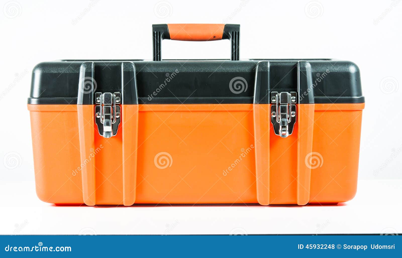 Orange toolbox isolated stock photo. Image of closed - 45932248