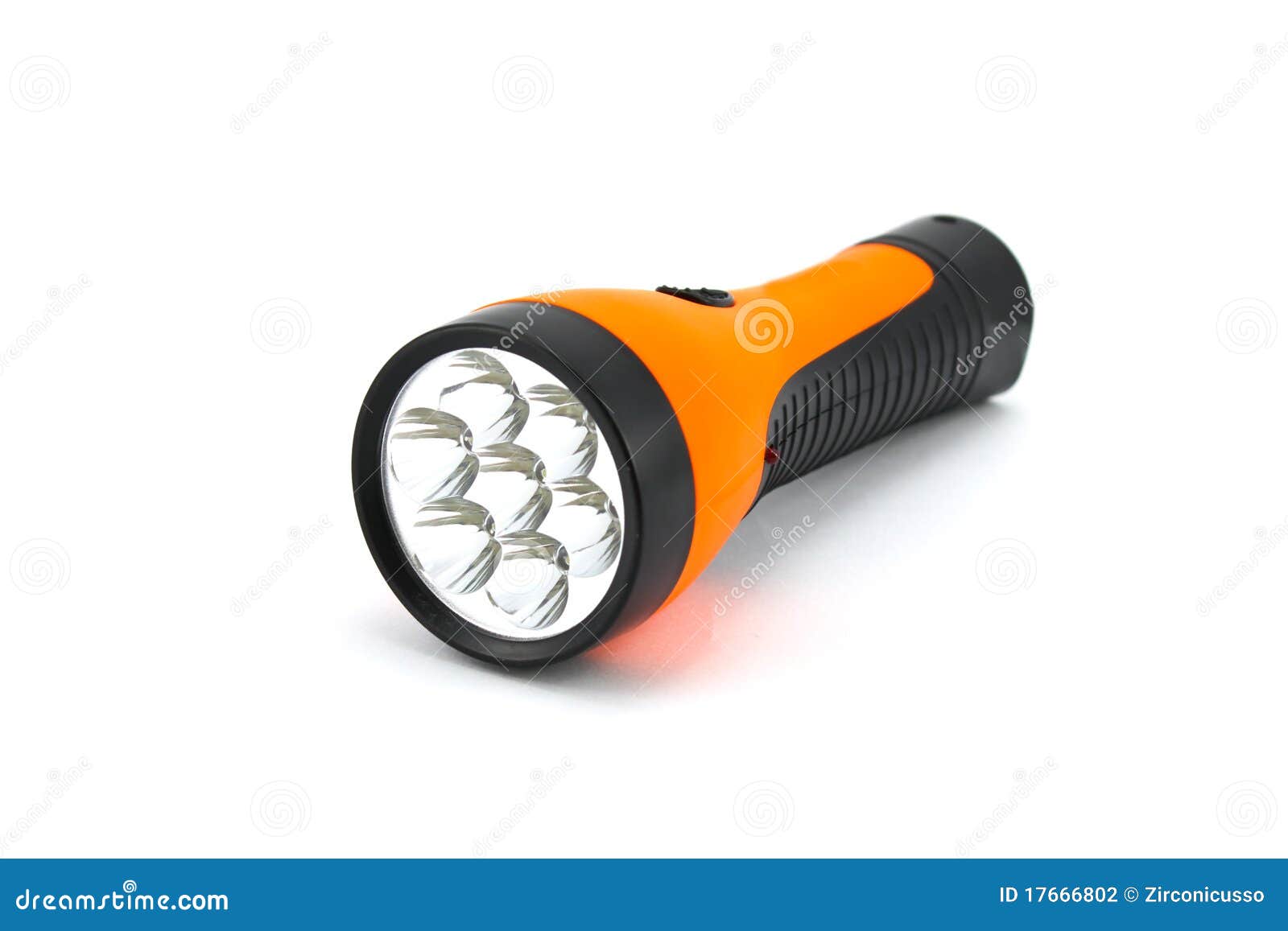 Orange torch stock photo. Image of plastics, flashlight - 17666802