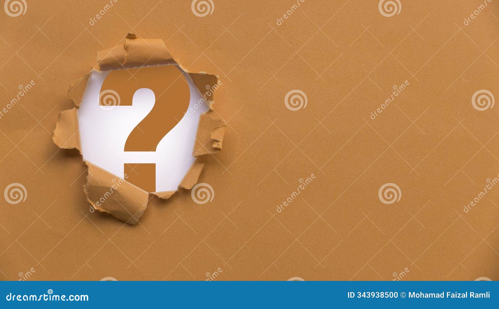 Orange Torn Paper Revealing the Question Mark Symbol Stock Photo ...