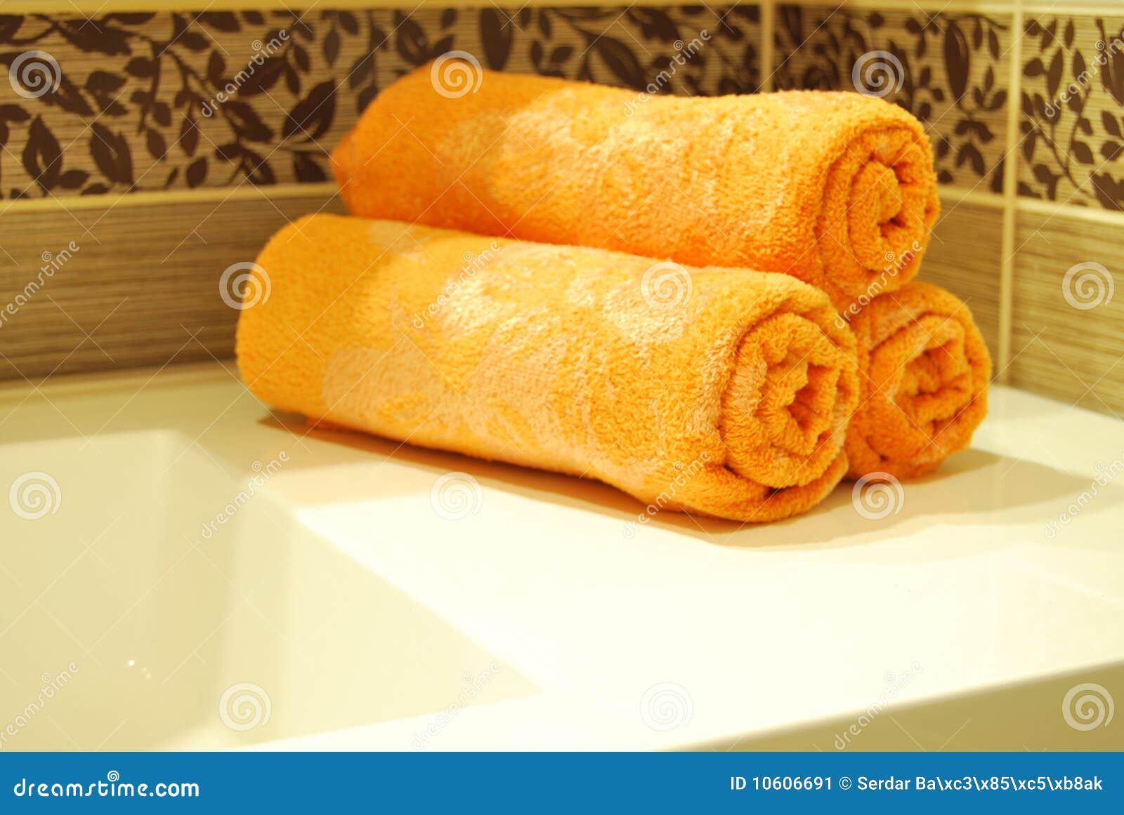 Orange Towels stock image. Image of cotton, furniture - 10606691