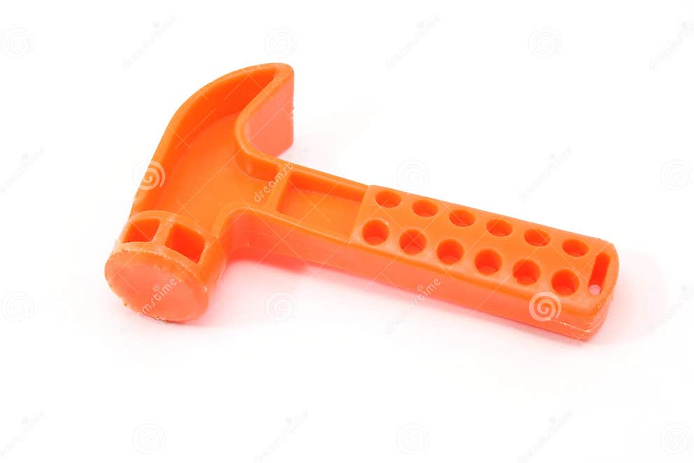Orange toy hammer stock image. Image of isolated, tool - 10234255