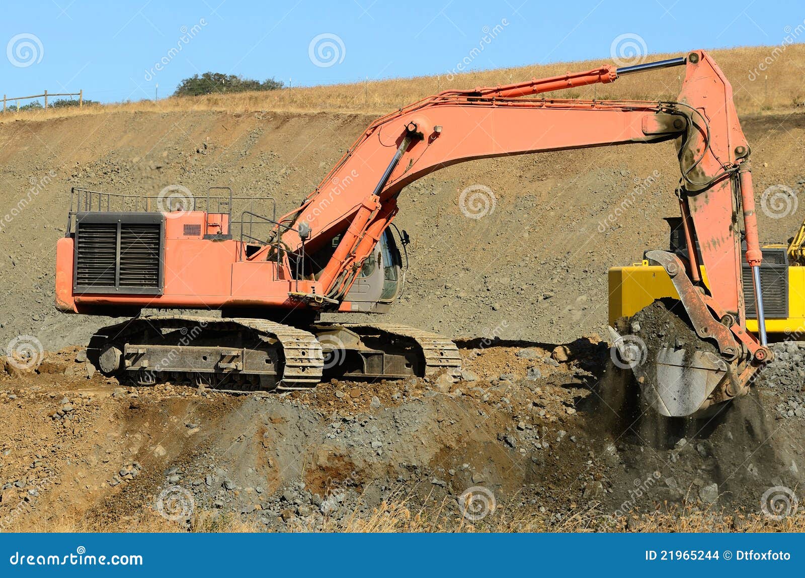 Orange Track Excavator stock photo. Image of construction - 21965244