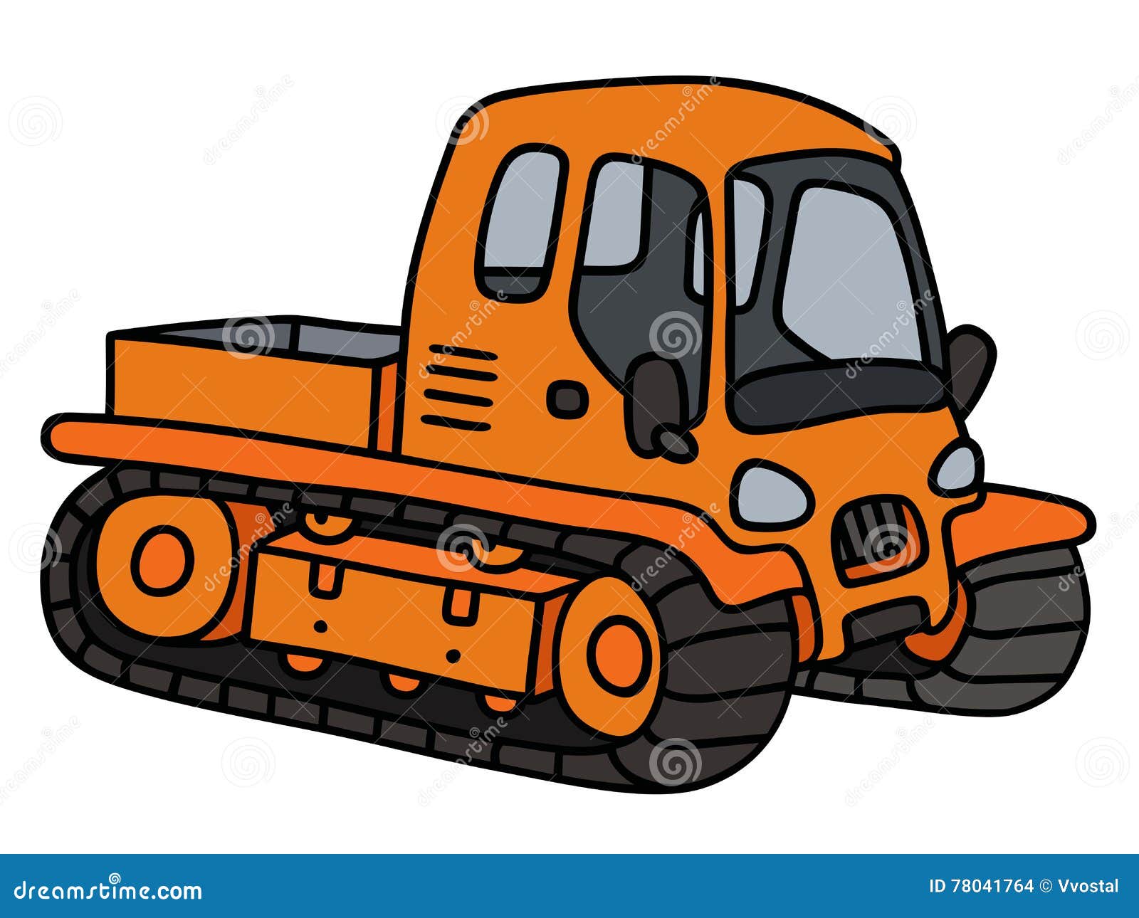 Orange Tracked Vehicle Vector Illustration | CartoonDealer.com #78041764
