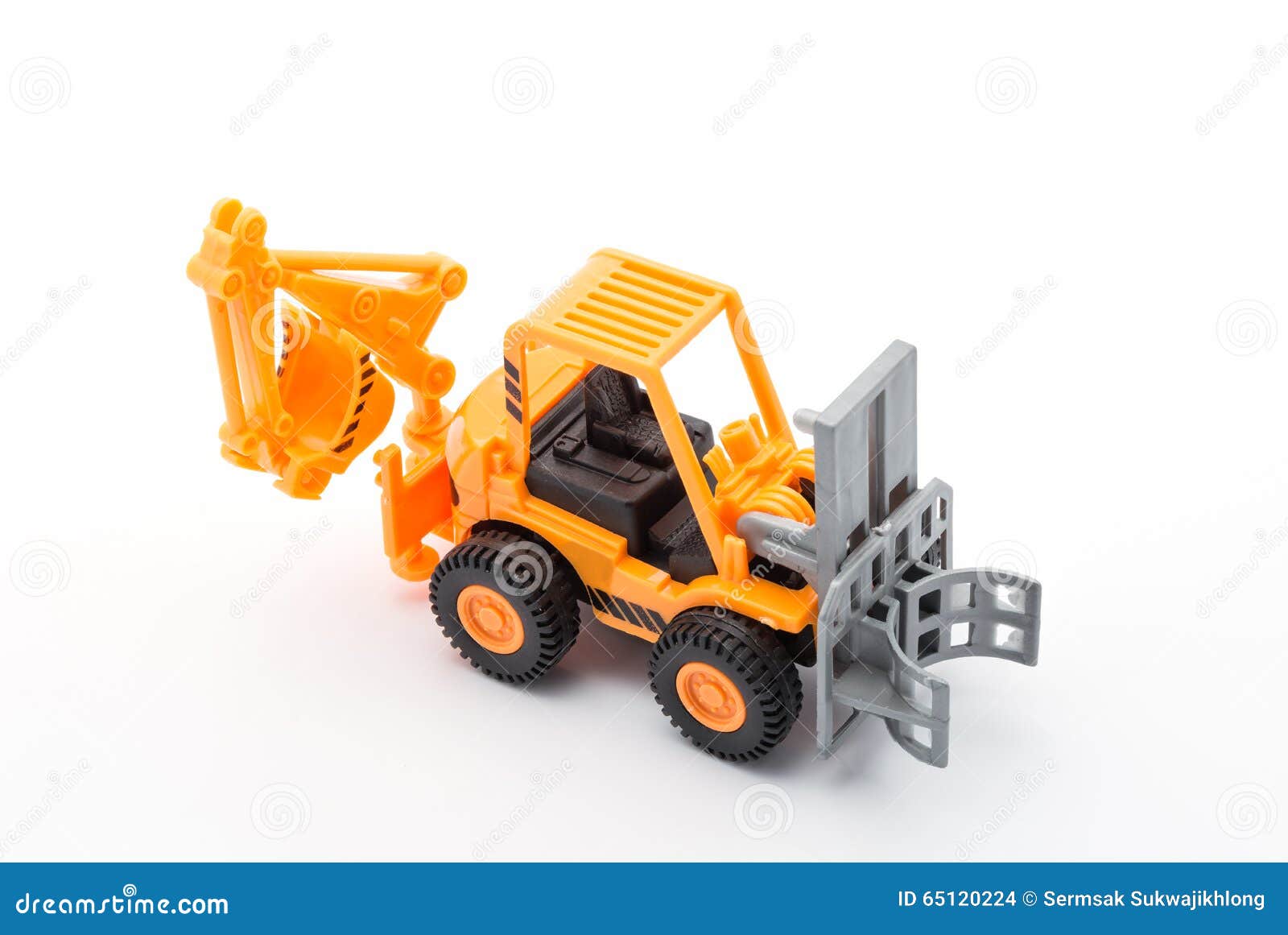 Orange tractor toy stock photo. Image of cargo, industrial - 65120224