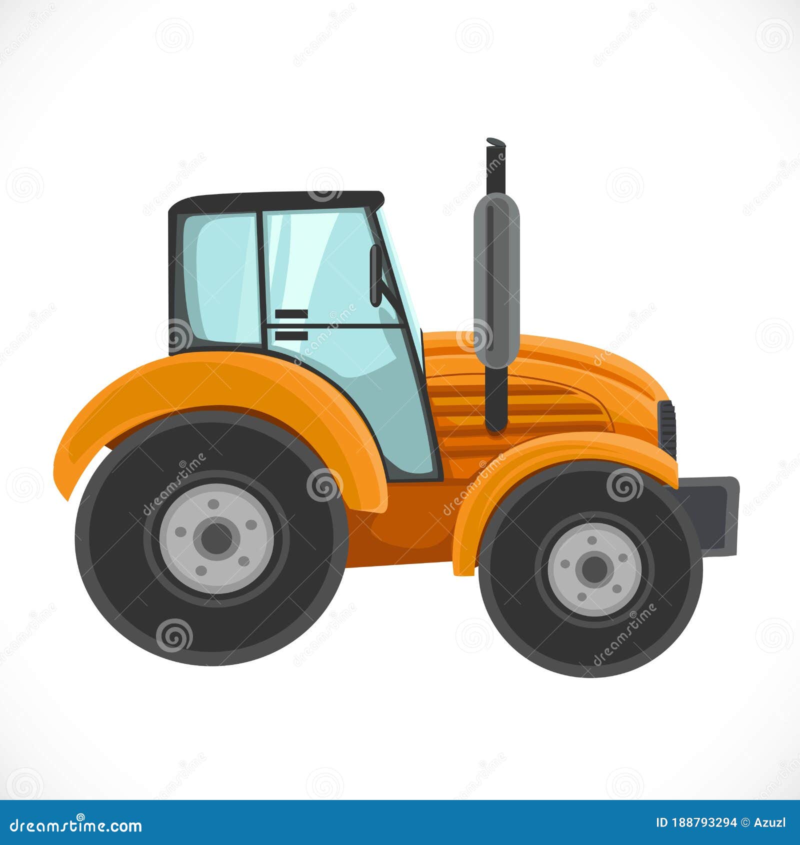 Orange Tractor Vector Illustration Stock Vector - Illustration of work ...