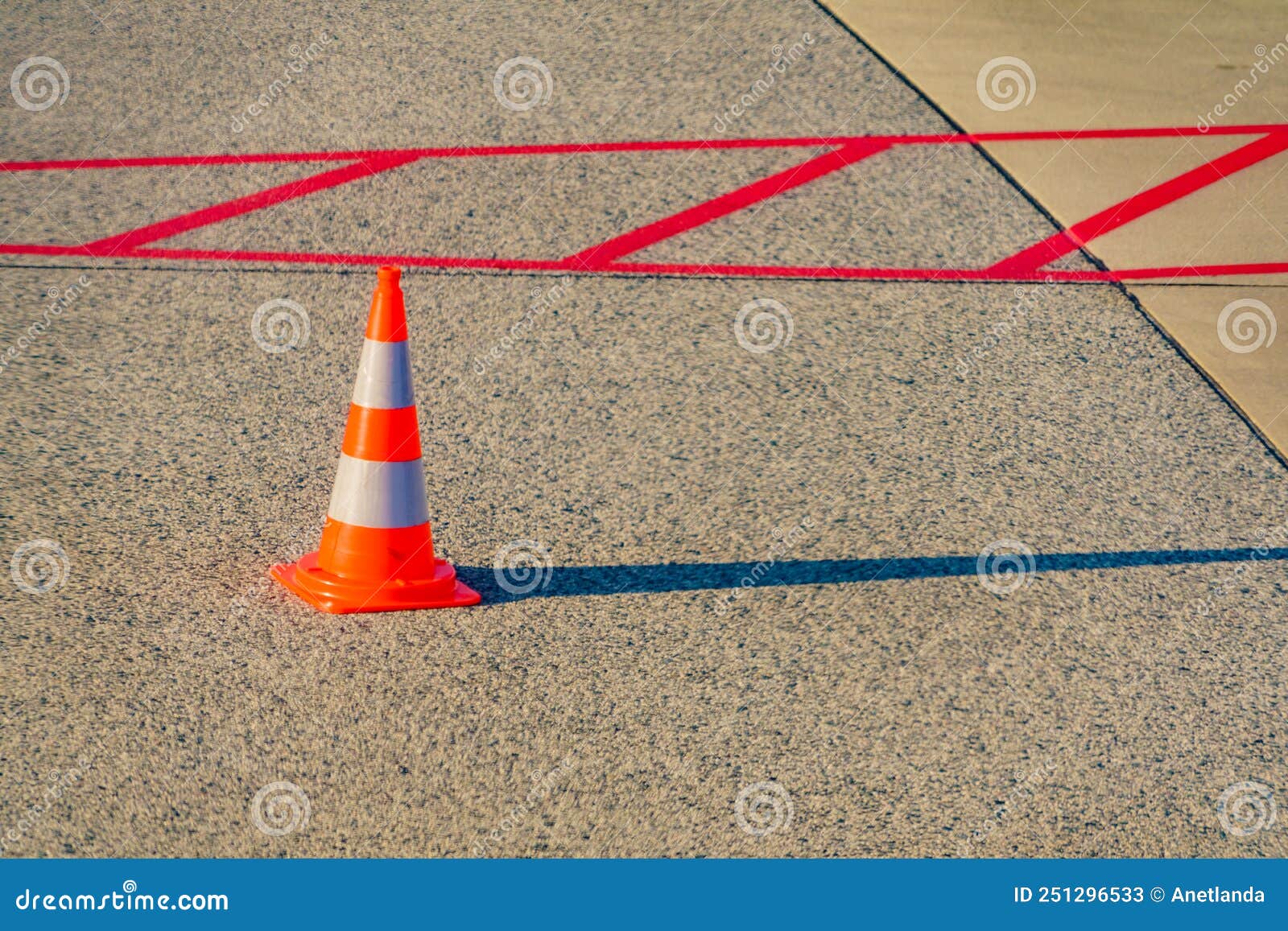 Orange Traffic Cone on Airport Stock Image - Image of airfield, cone ...