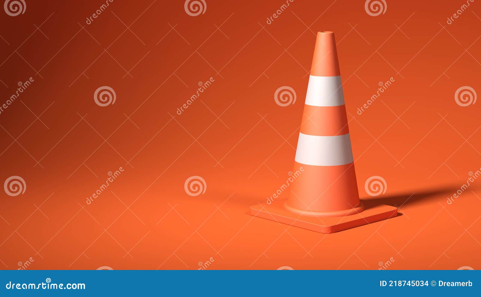 Orange Traffic Cone Isolated on Orange Background. Stock Illustration ...