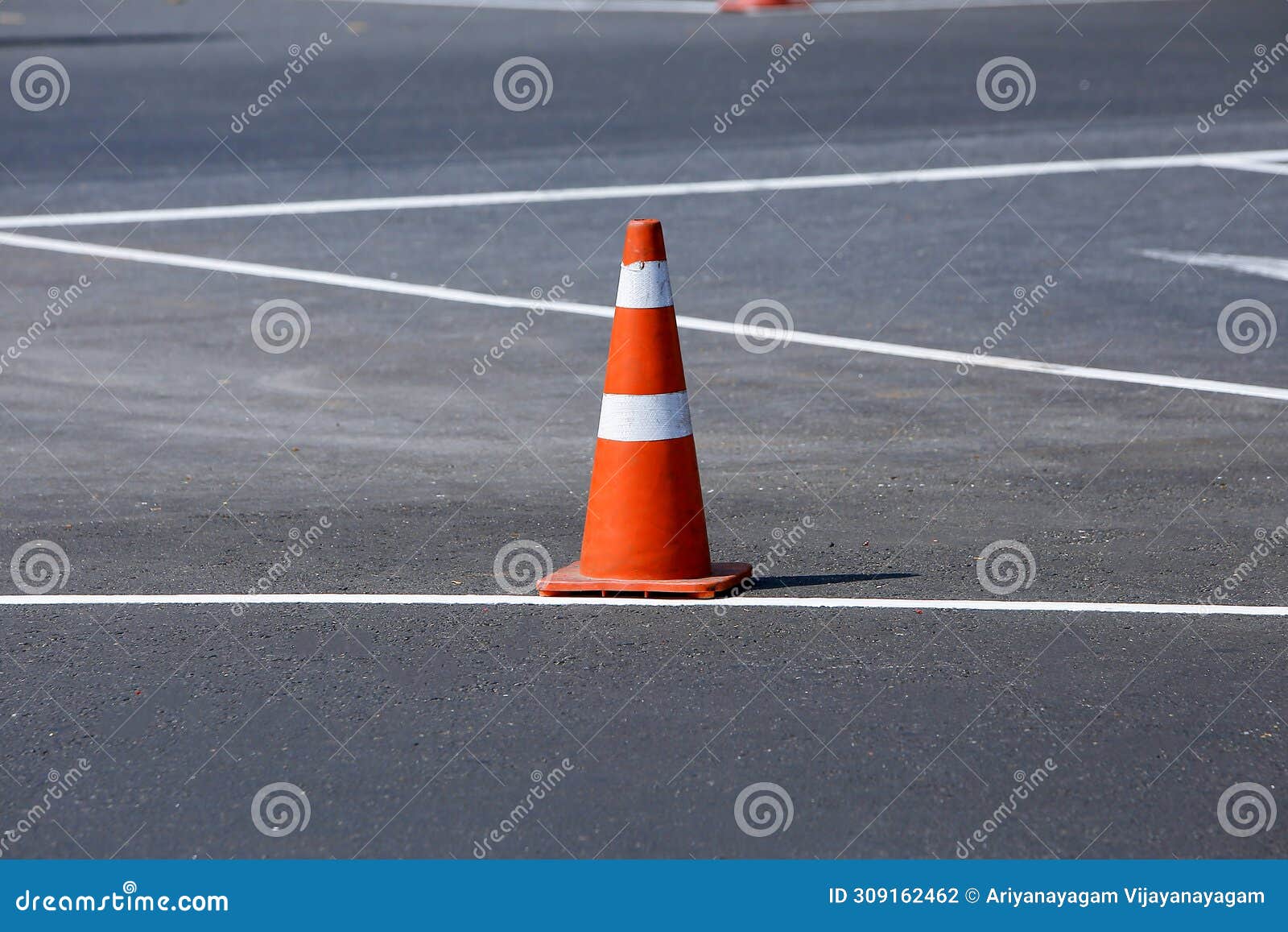 An Orange Traffic Cone on the Road Stock Photo - Image of urban, danger ...