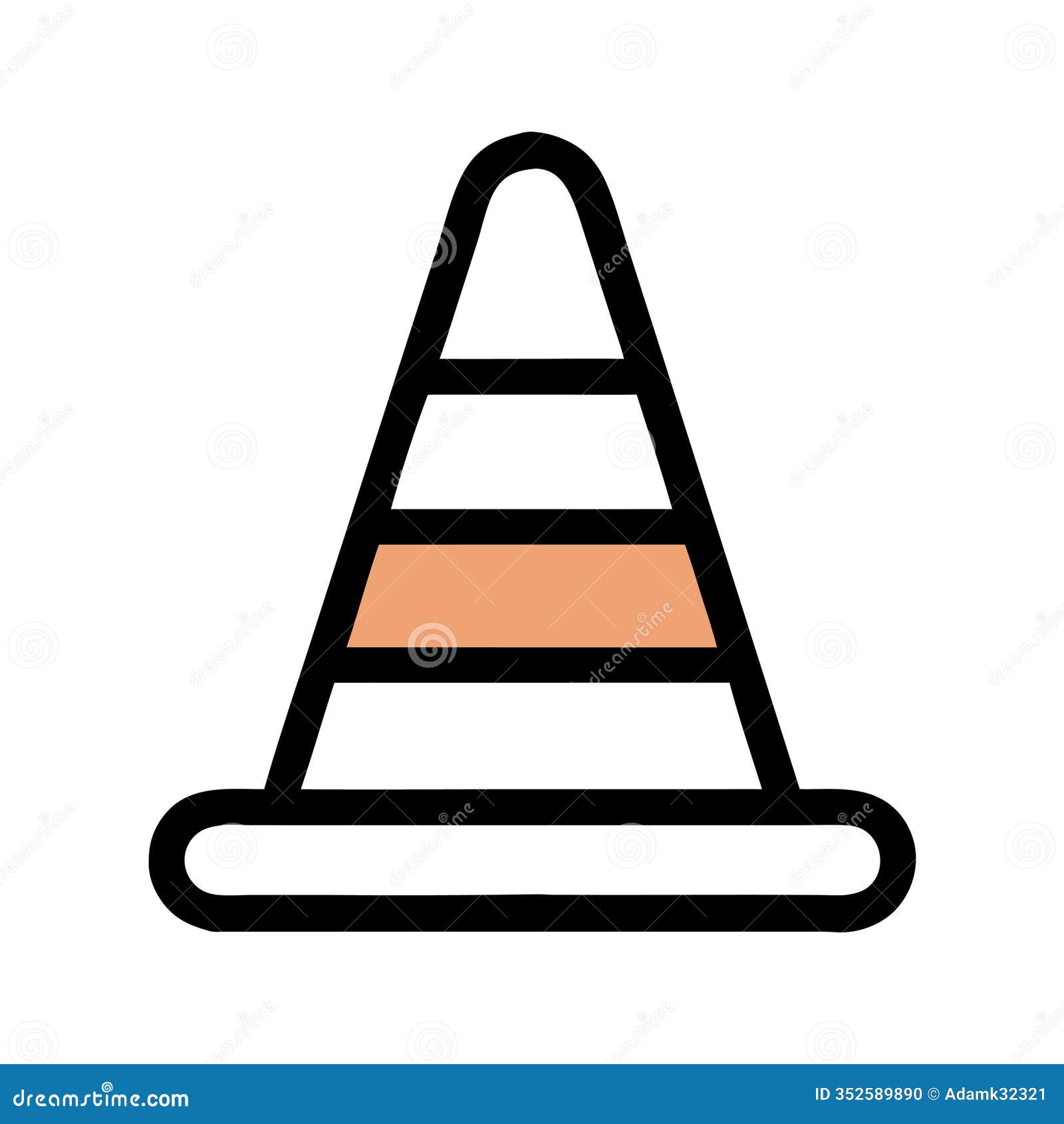 Orange Traffic Cone Vector for Construction Safety Visuals and ...