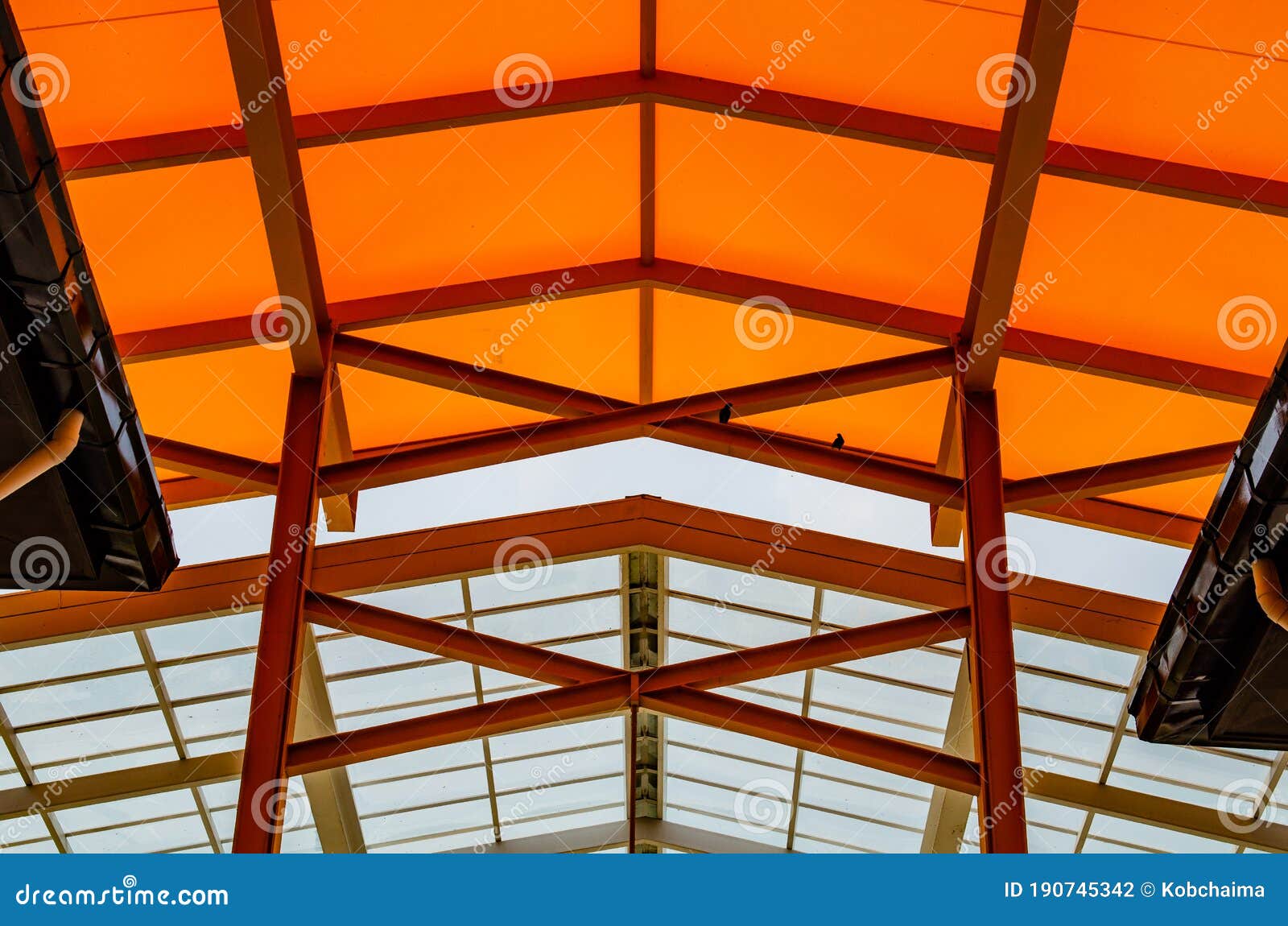 Orange Translucent Roof or Orange Skylight Roof Stock Photo - Image of ...