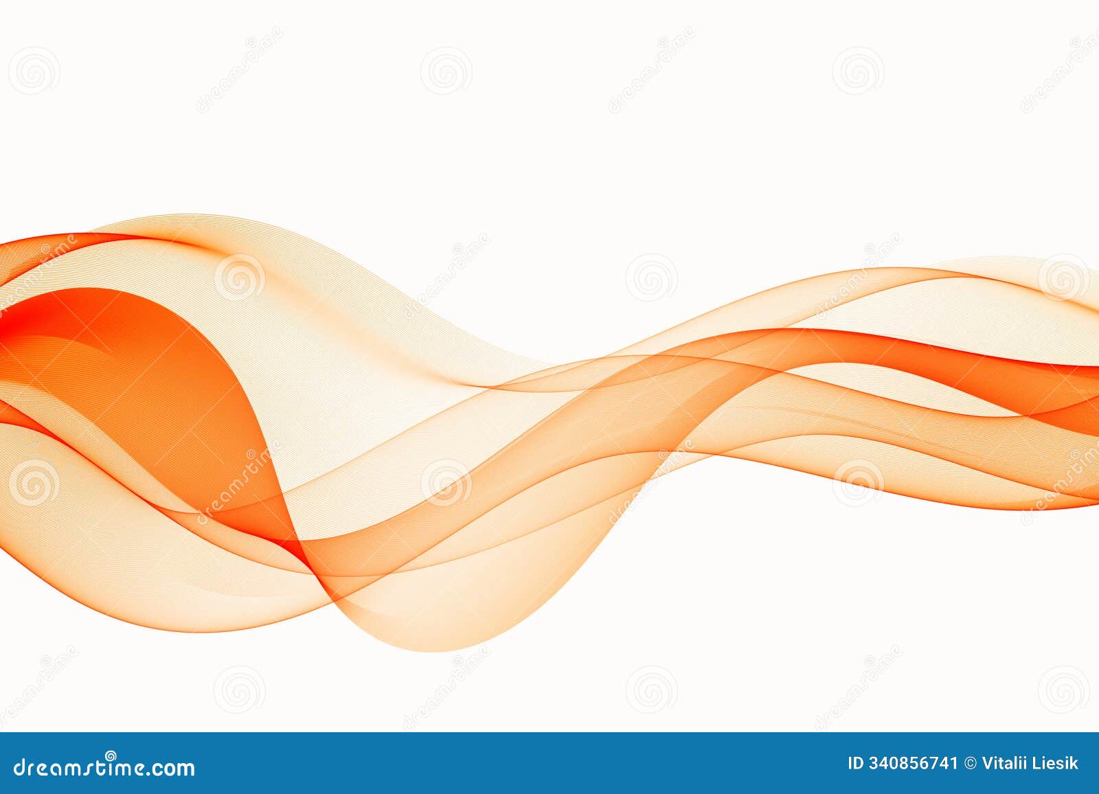 A Orange Transparent Wave Stream. Abstract Wave Background. Stock ...