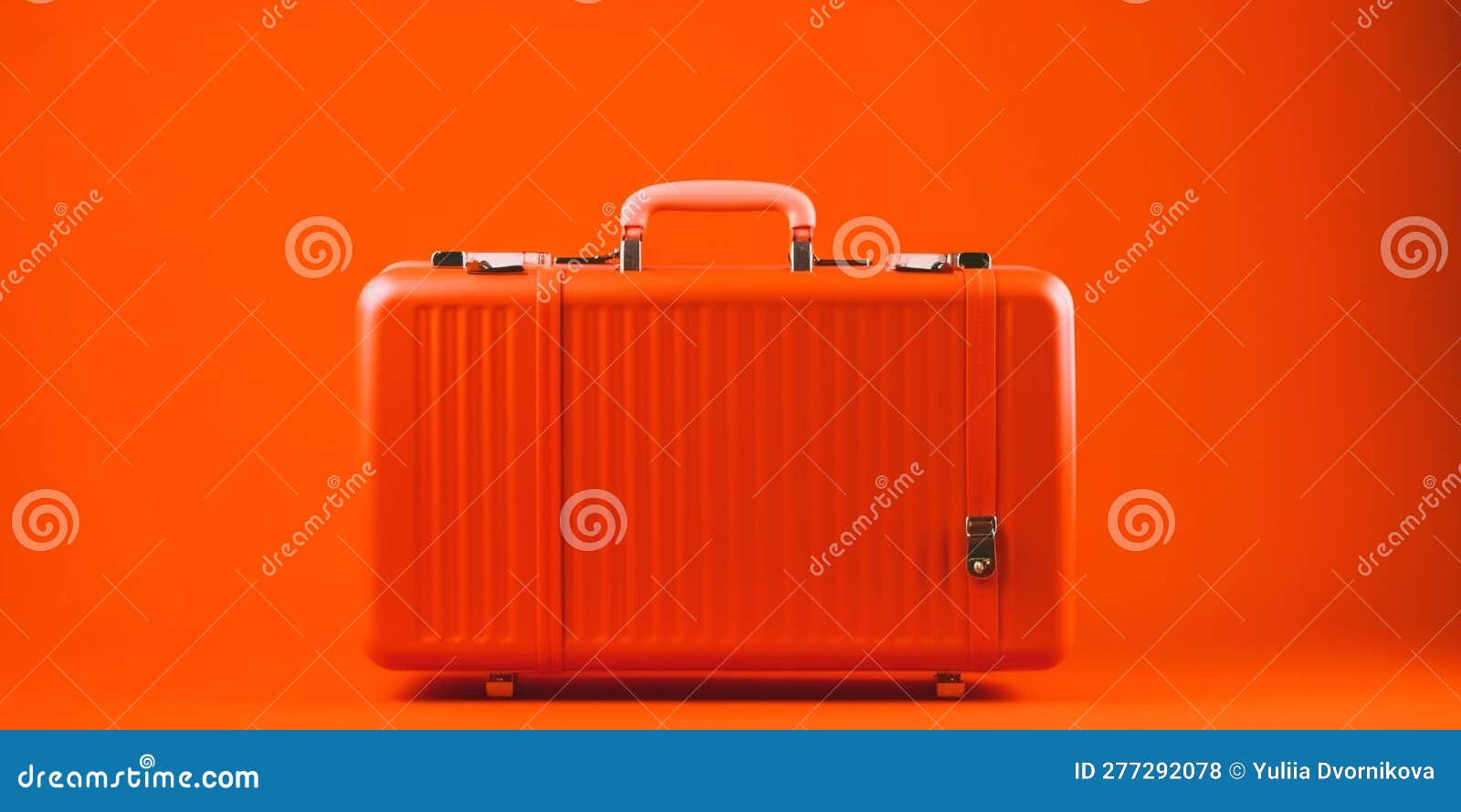 Orange Travel Suitcase, on Orange Background. Trip Concept Stock ...