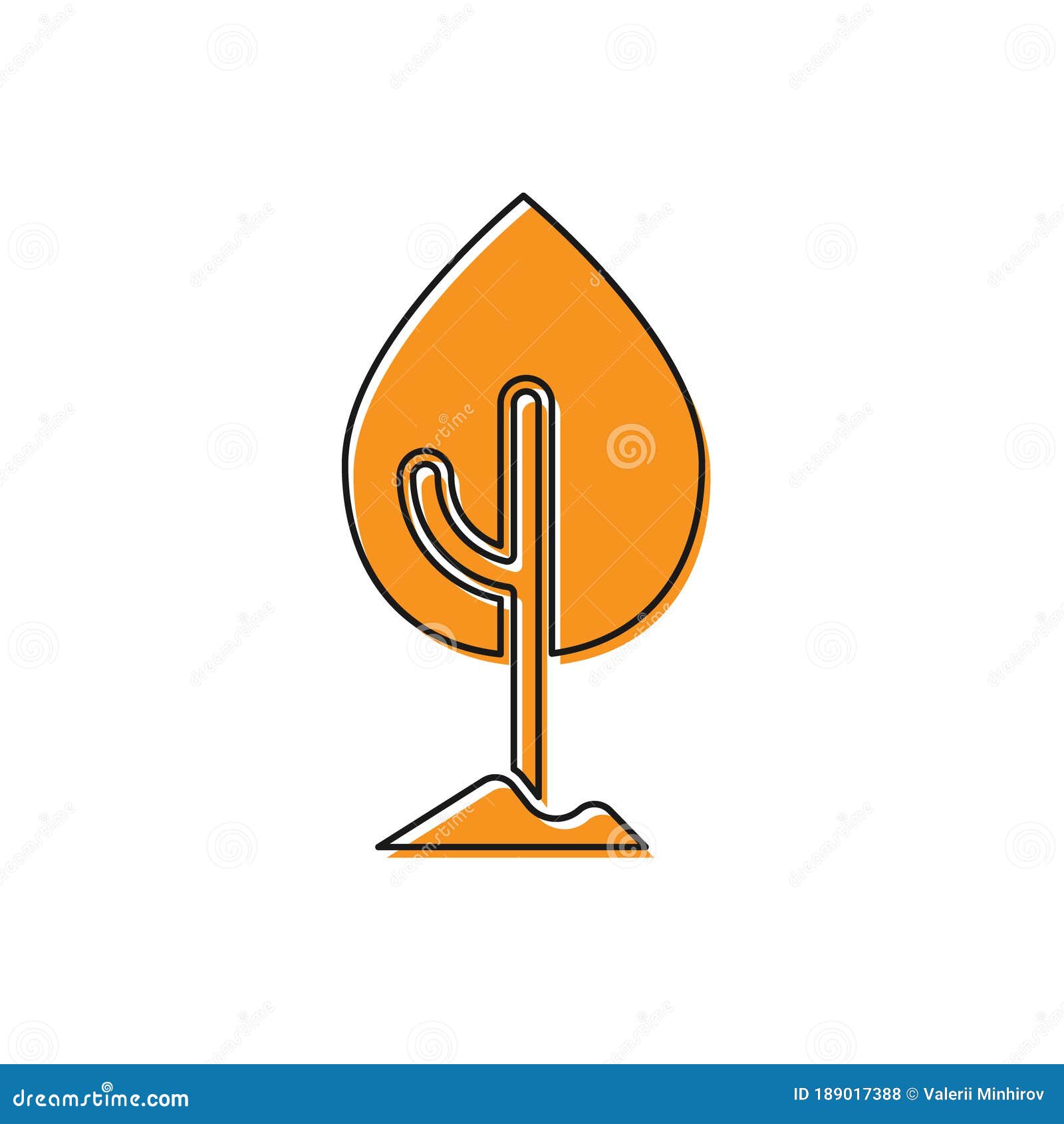 Orange Tree Icon Isolated on White Background. Forest Symbol Stock ...