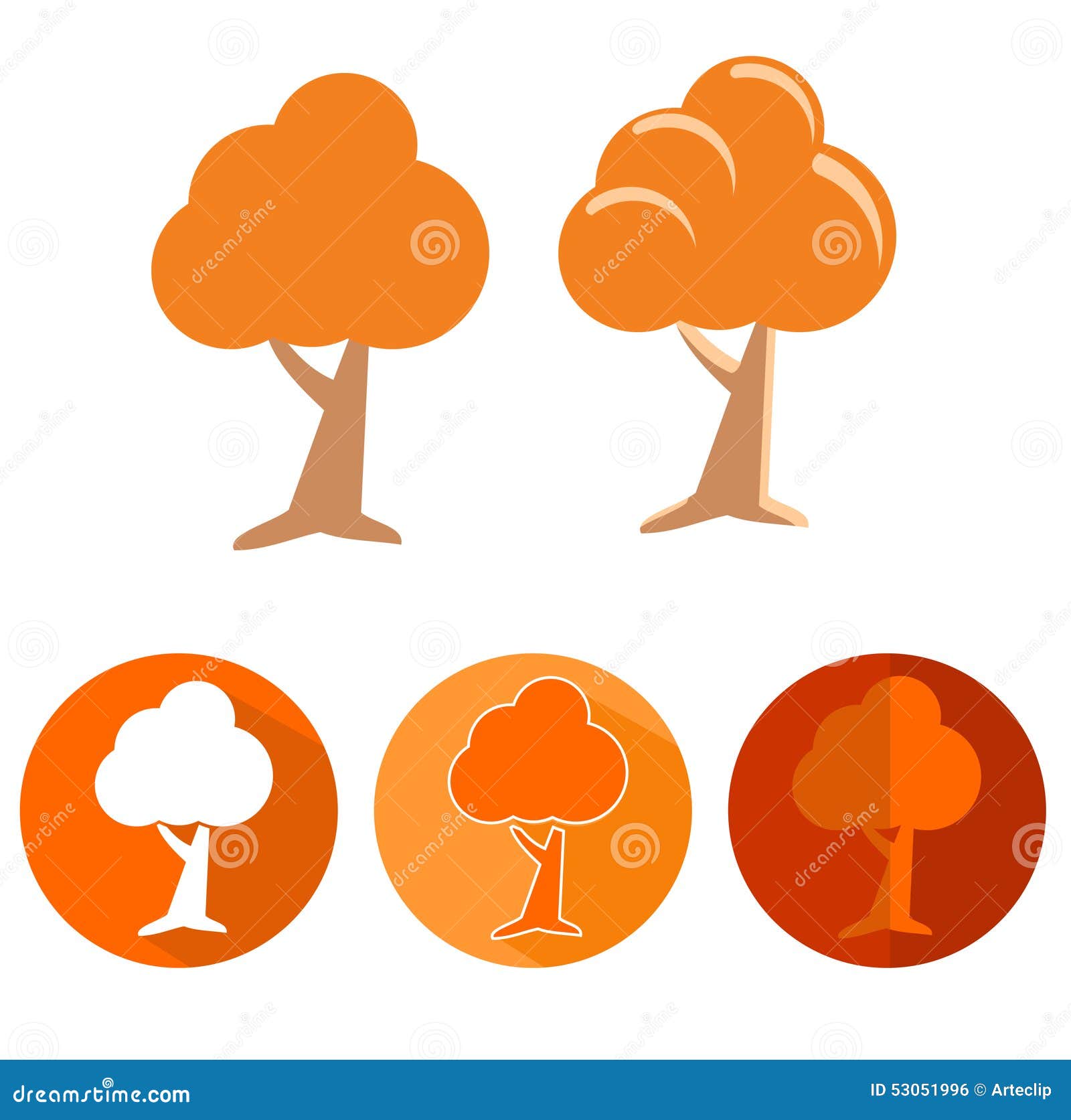 Orange tree icon set stock vector. Illustration of danger - 53051996