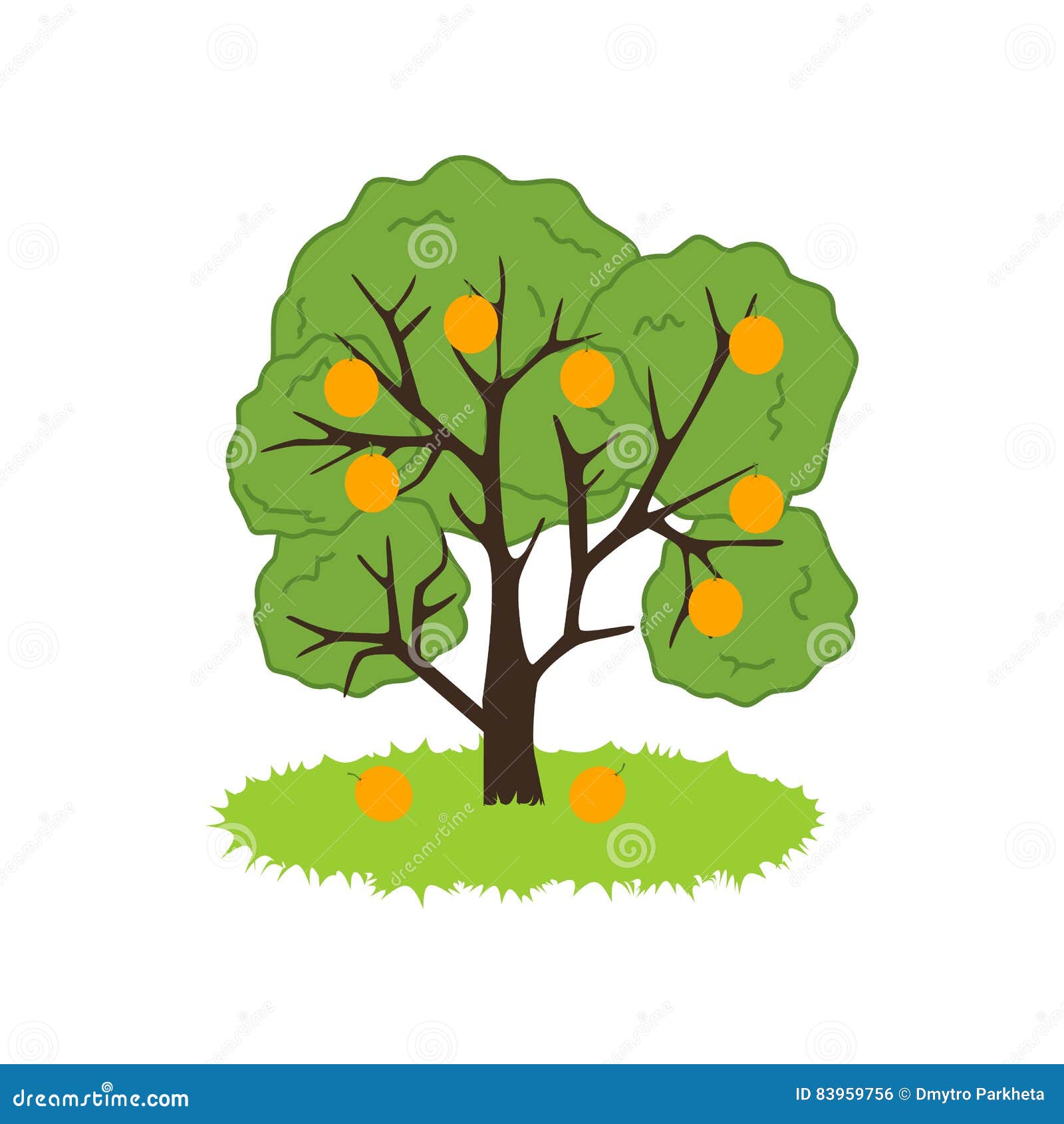 Orange Tree Icon stock vector. Illustration of nature - 83959756