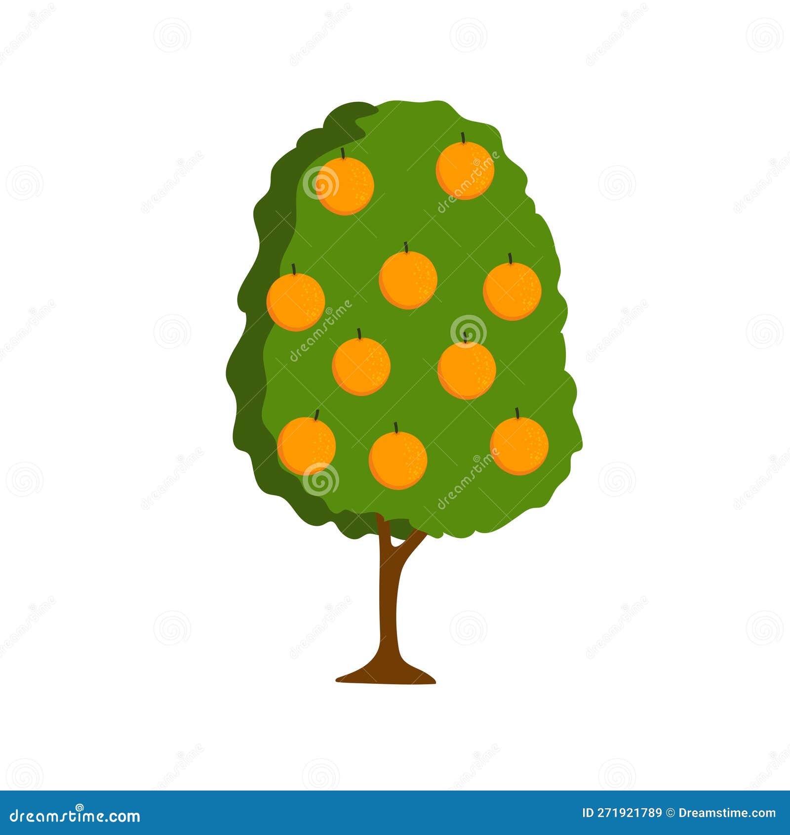 Orange Tree Illustration Vector Isolated Stock Vector - Illustration of ...