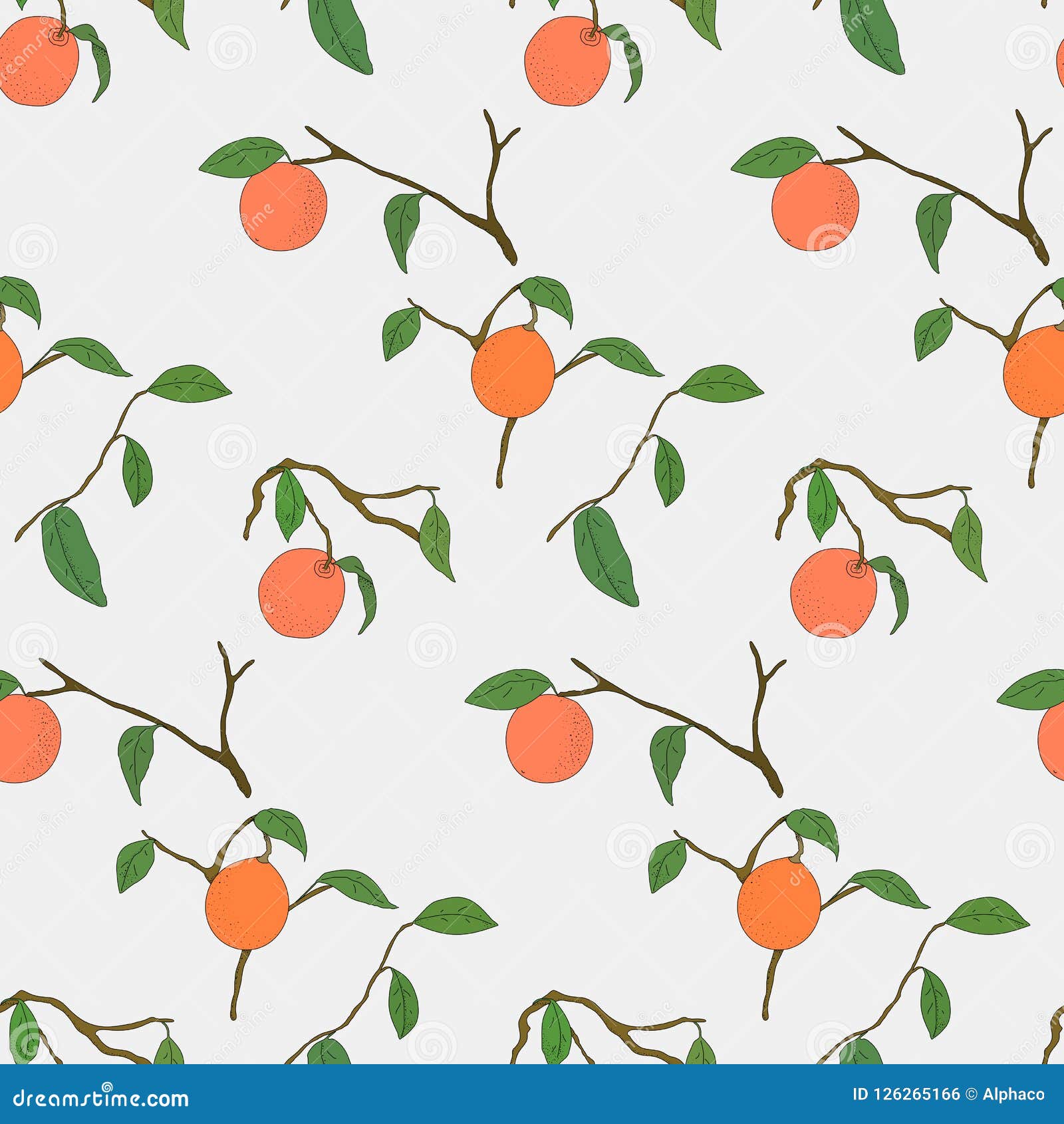 Orange tree pattern stock vector. Illustration of modern - 126265166