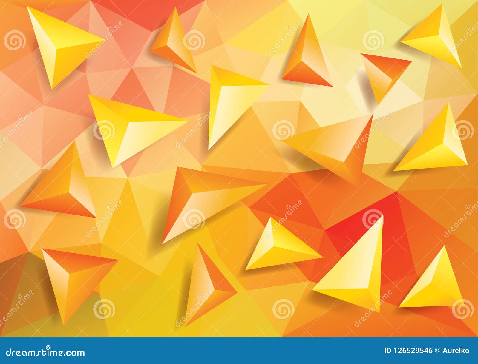 Orange triangle 3D stock vector. Illustration of flowing - 126529546