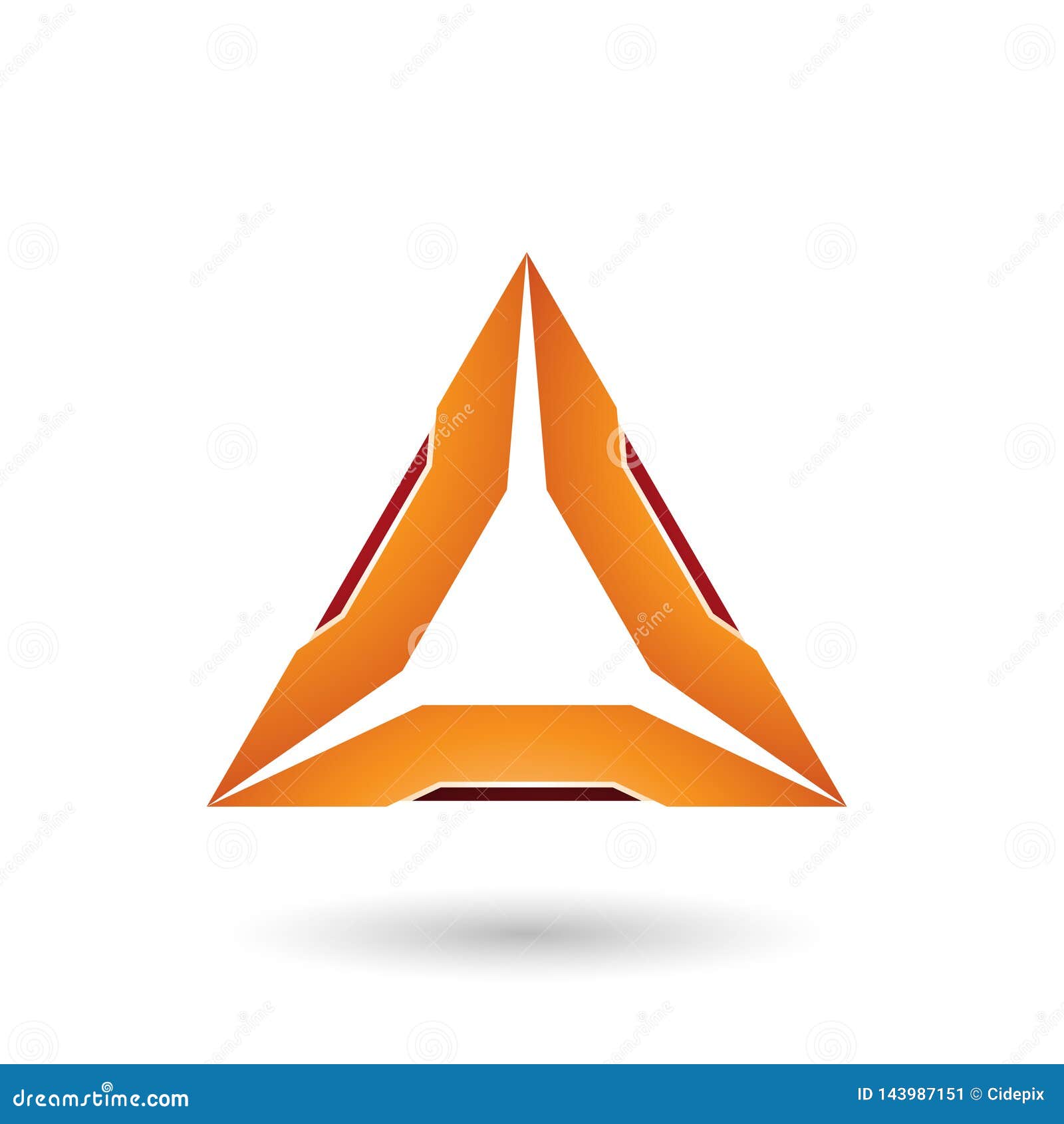 Orange Triangle with Red Edges Vector Illustration Stock Vector ...