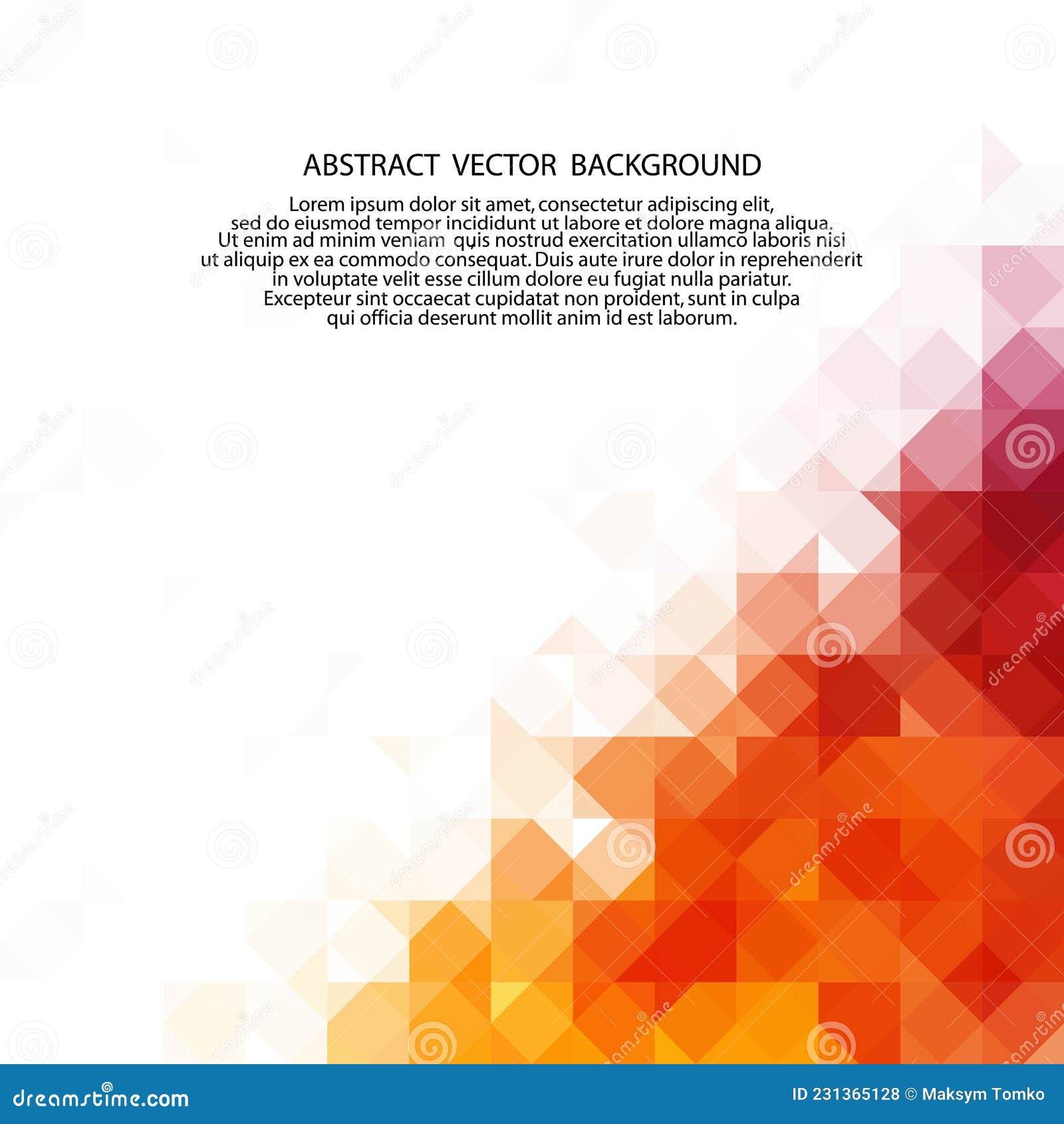 Orange Triangular Background for Advertising. Abstract Template for Presentation. Polygonal ...