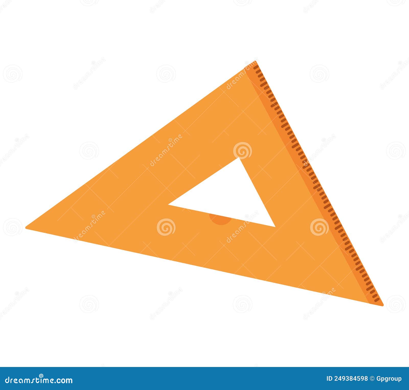 Orange triangular ruler stock vector. Illustration of equipment - 249384598