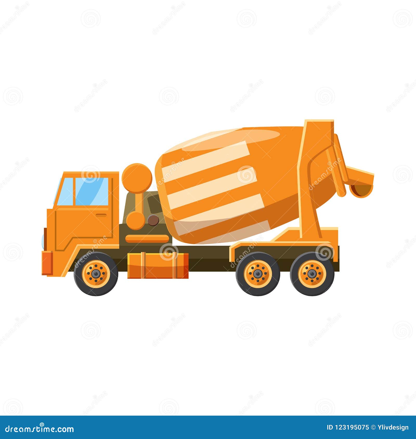Orange Truck Concrete Mixer Icon, Cartoon Style Stock Illustration ... Orange Truck Concrete Mixer Icon, Cartoon Style Stock Illustration ...