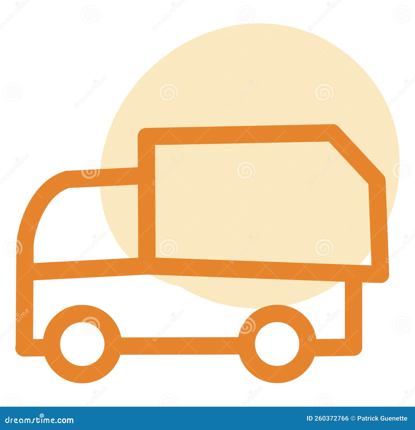 Orange truck, icon stock vector. Illustration of yellow - 260372766