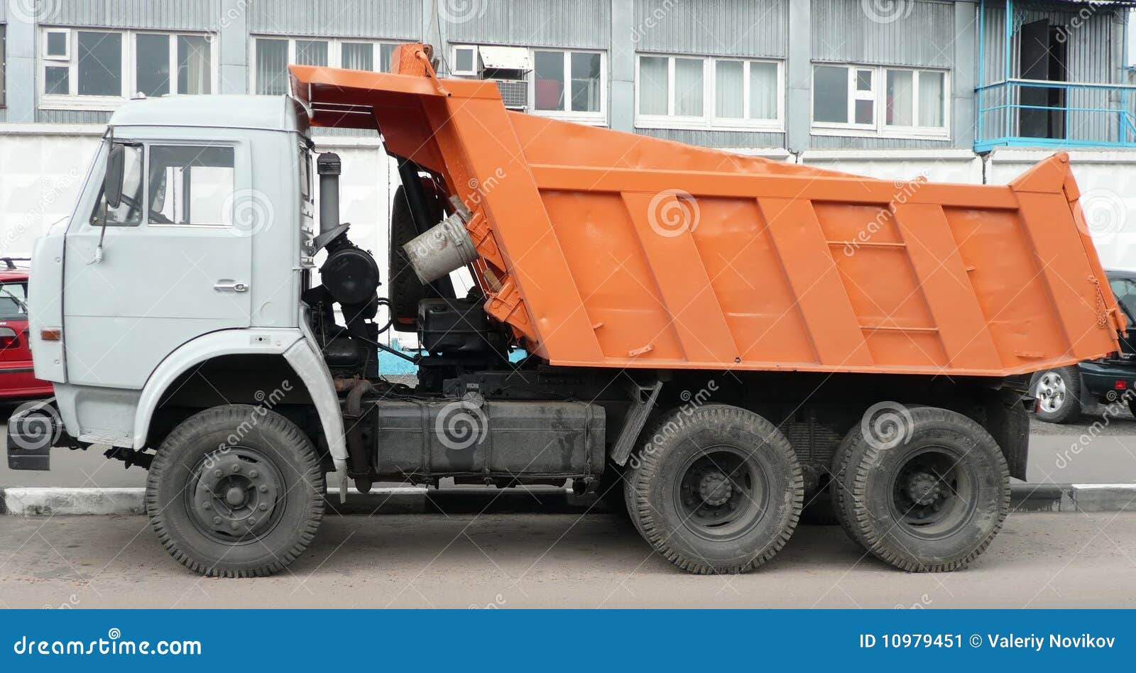 Orange truck on road stock image. Image of rusty, enclosure - 10979451