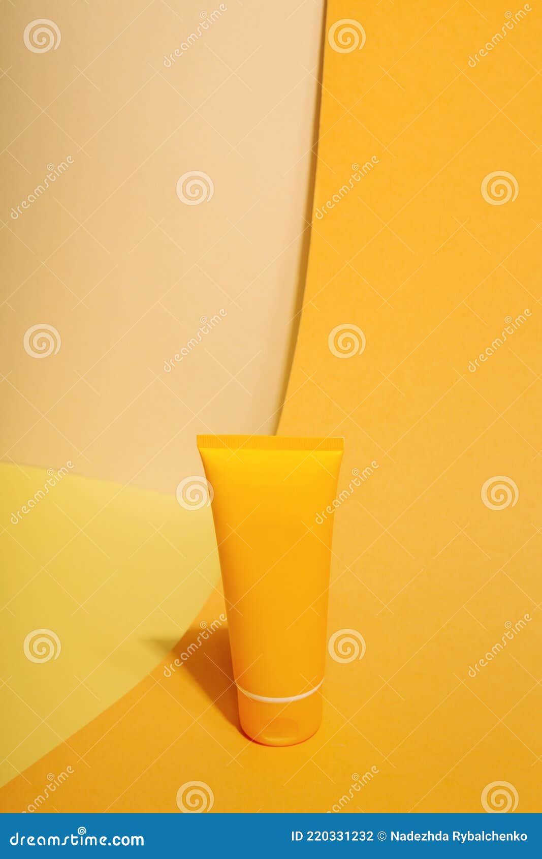 Orange Tube of Sunscreen on Orange Background. Sun Protection Stock ...