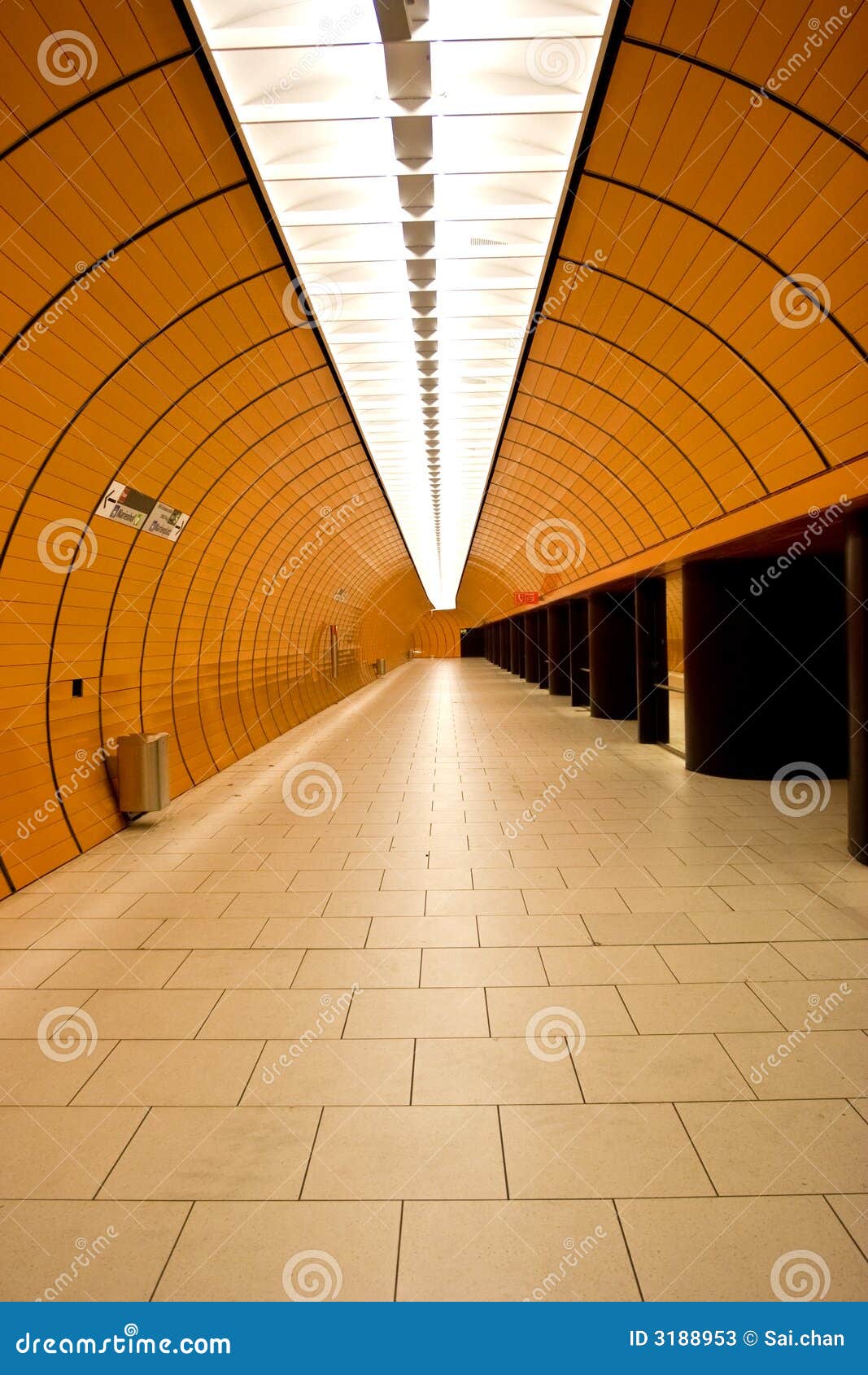 Orange tunnel stock image. Image of empty, public, platform - 3188953