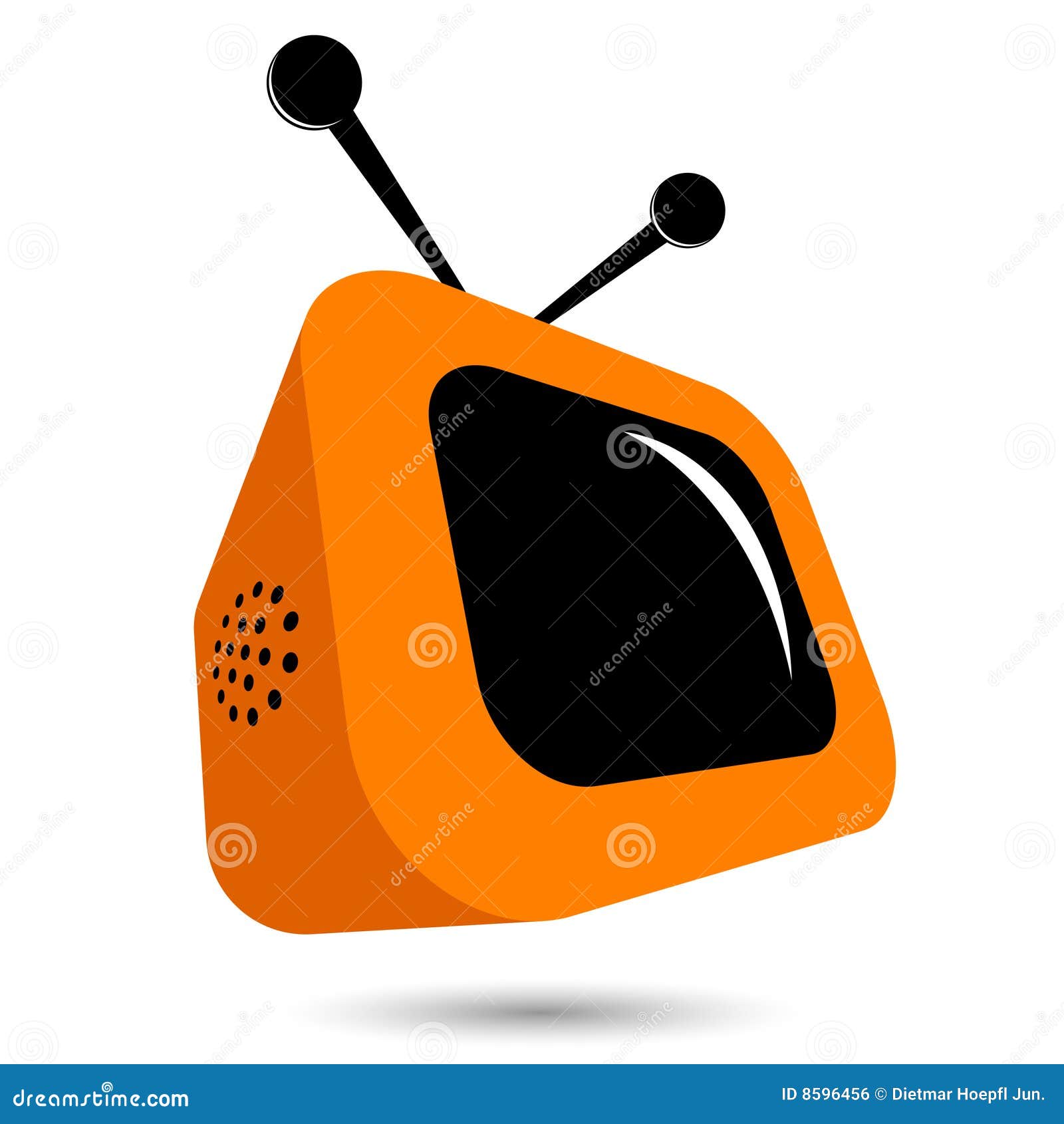 Orange TV illustration stock vector. Illustration of media - 8596456
