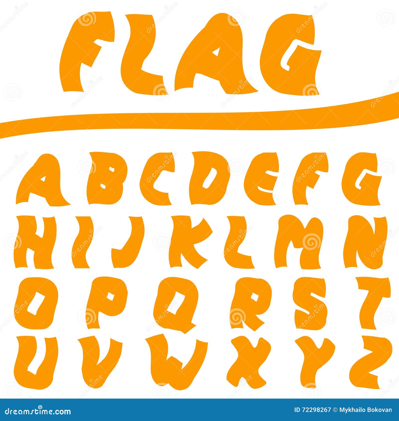 Orange Twisted letters stock vector. Illustration of origami - 72298267