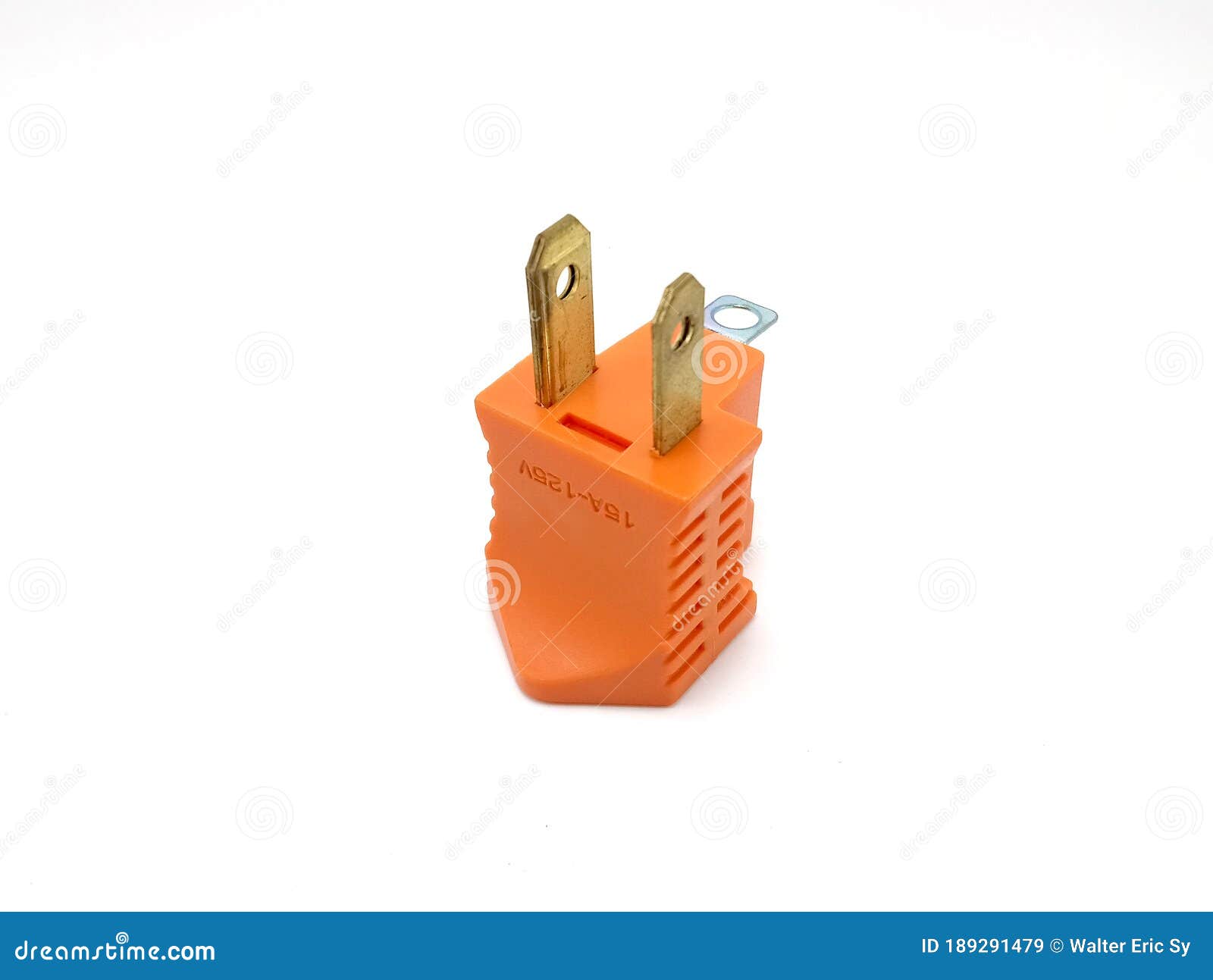 Orange Two Prong Electrical Plug Stock Image - Image of outlet, hole ...